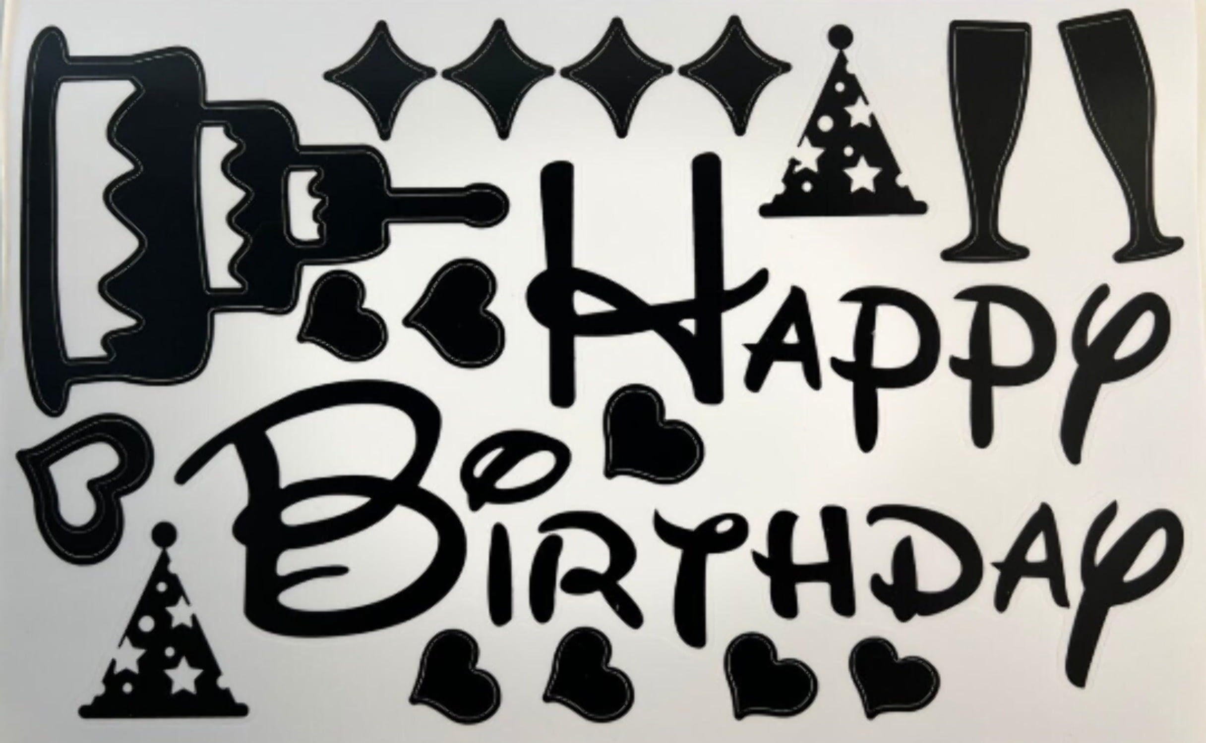 DISNEY STYLE BIRTHDAY Script Sticker - Black - Walmart.com