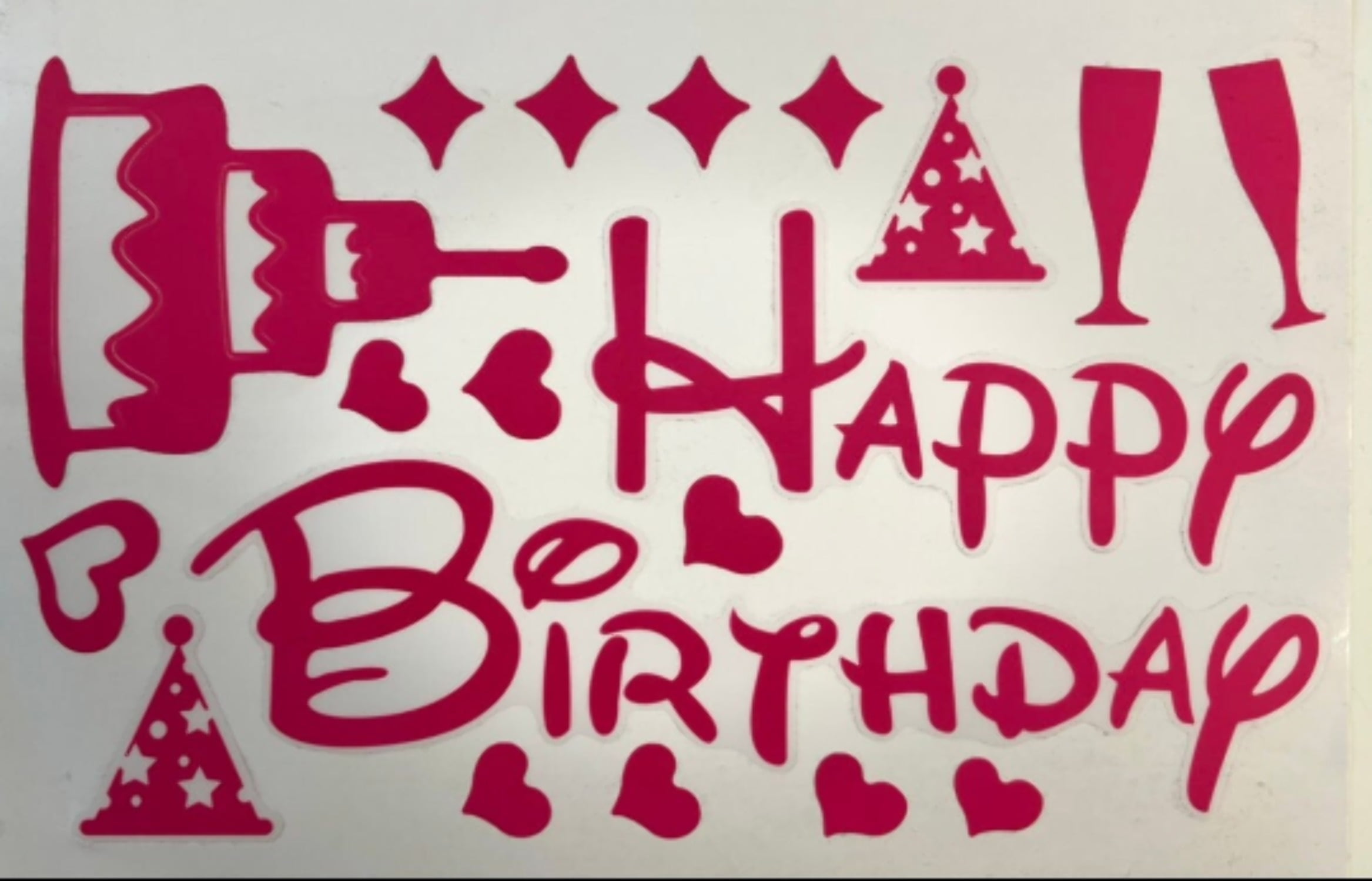 DISNEY STYLE BIRTHDAY Script Sticker - Pink - Walmart.com