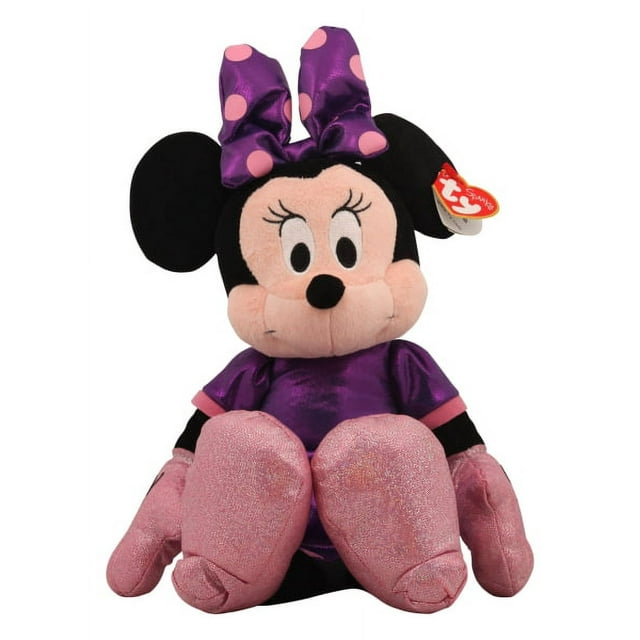 DISNEY TY MINNIE MOUSE - sparkle purple med - Walmart.com