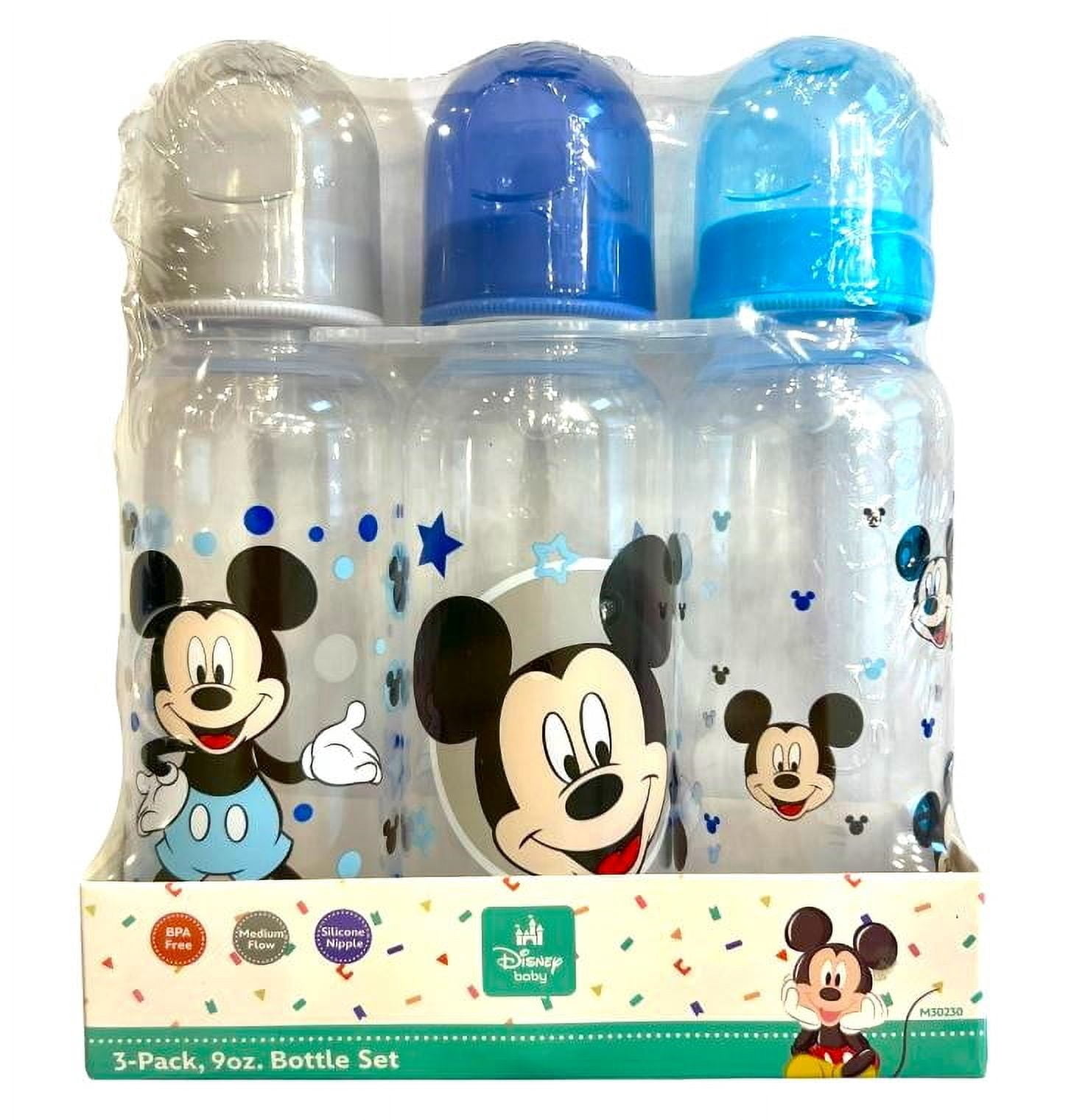 BABY BOTTLE SET 3 - BOYS 253 - MICKEY MOUSE CIRCLE - DISNEY - 9 oz BPA ...
