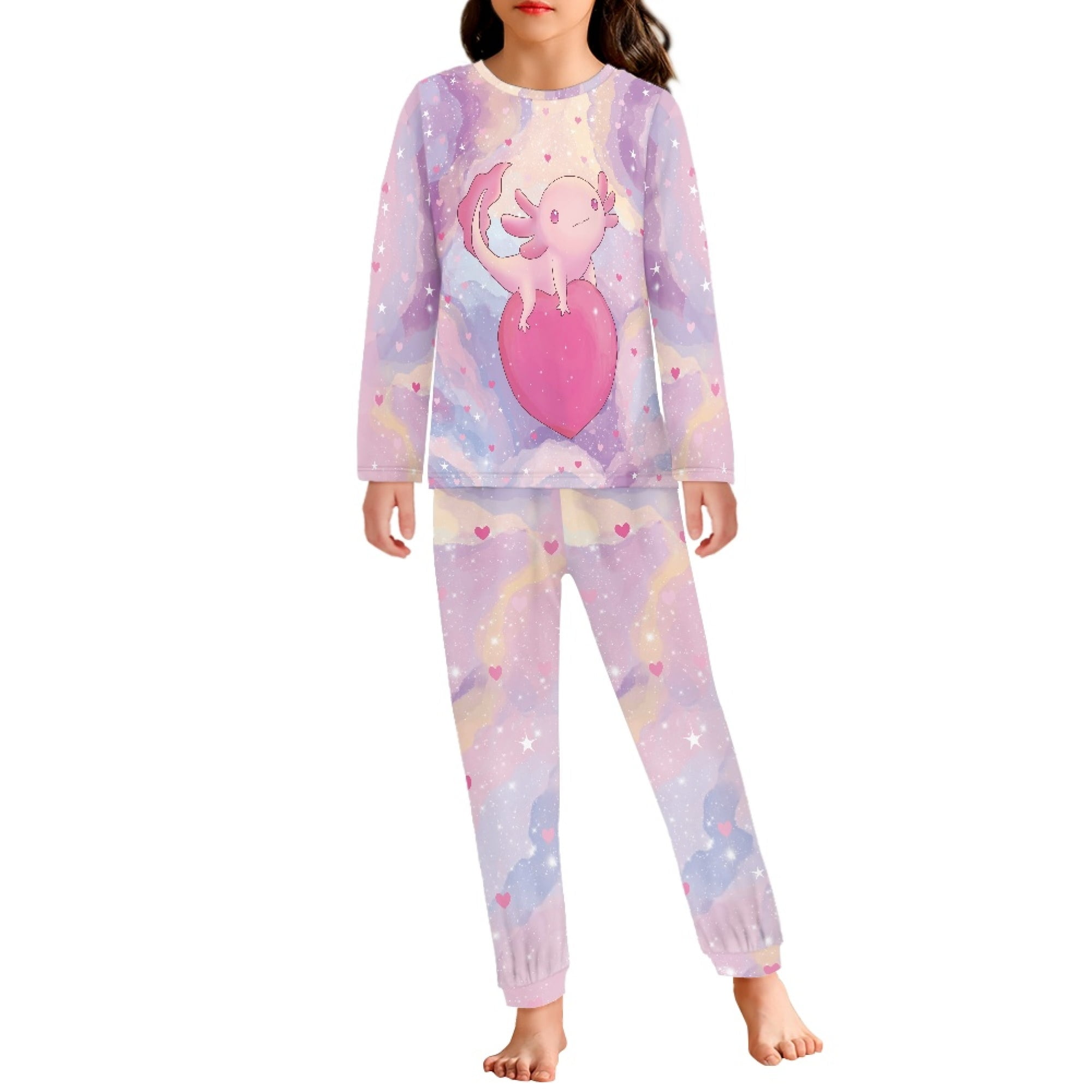 DISNIMO Axolotl Heart Pajamas for Kids Girls Size 15 Pajama Sets for ...