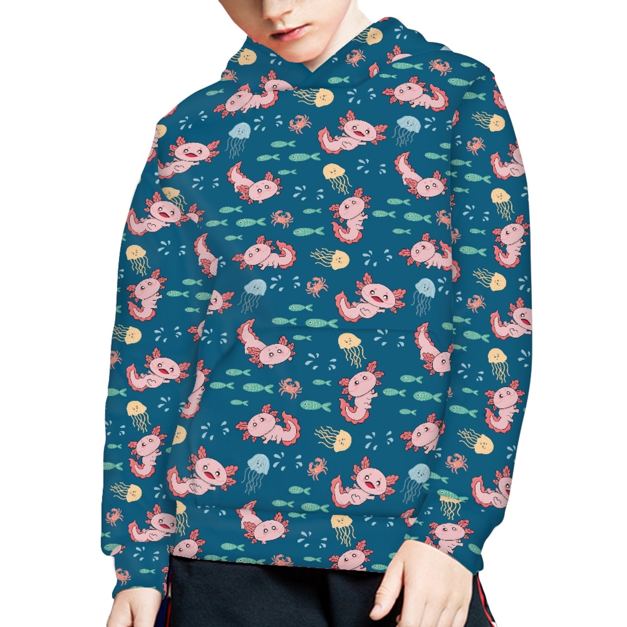 DISNIMO Axolotl Hoodies for Boys Fish Hoodie Hooded Sweatshirts for ...