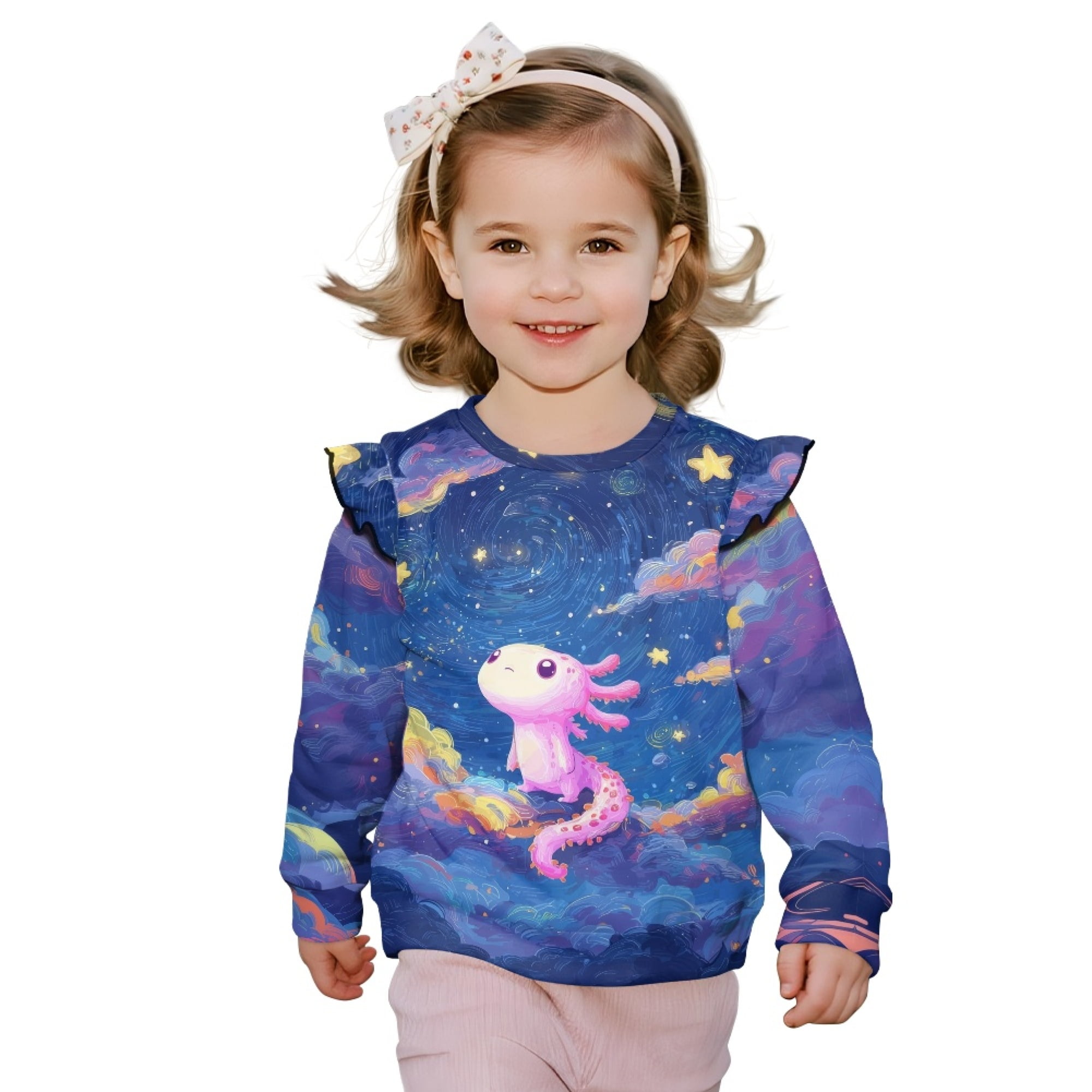 DISNIMO Axolotl Printed Girl Sweatshirt Long Sleeve T-Shirts Comfy ...