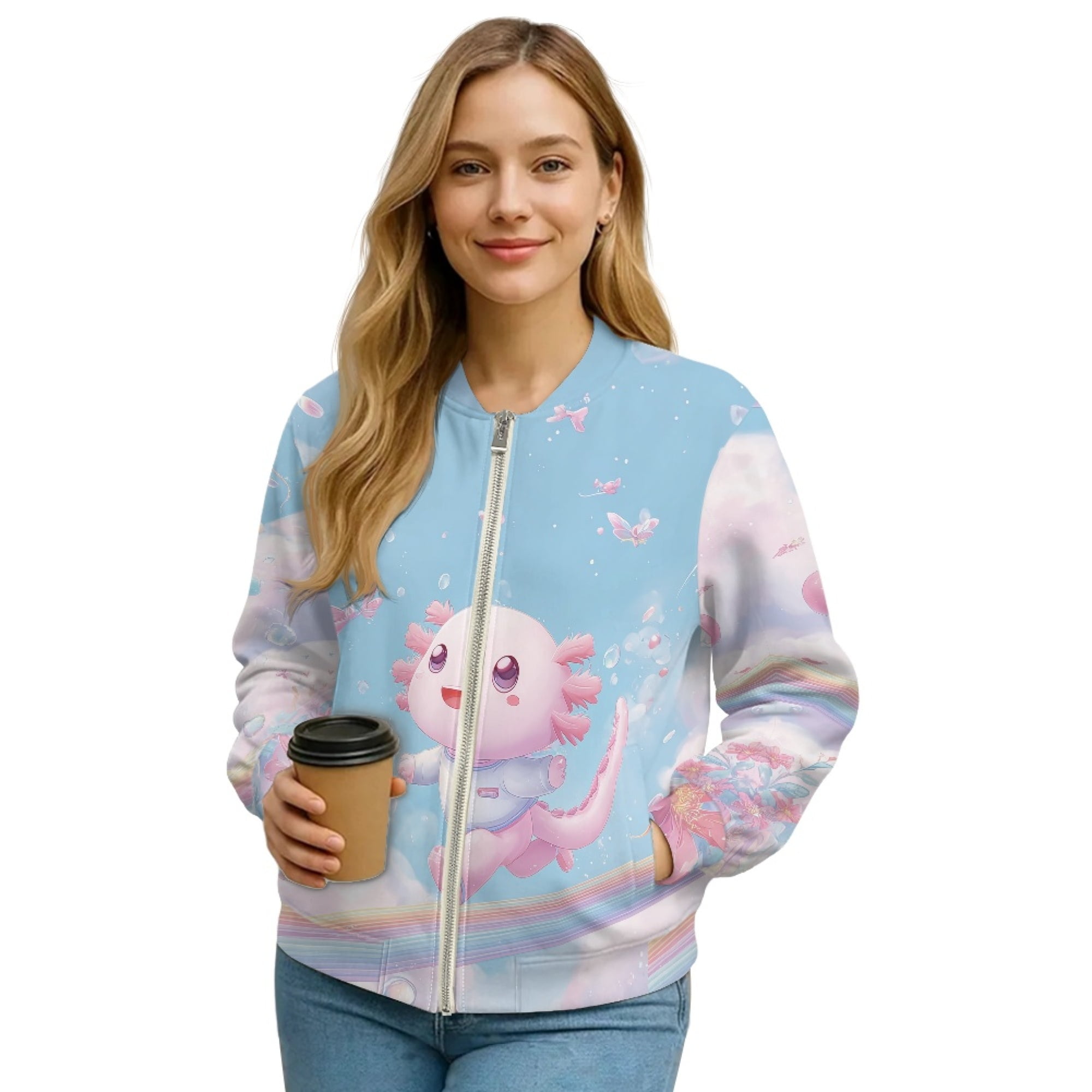 DISNIMO Axolotl Printed Jackets for Women Trendy Sweatshirts Long ...