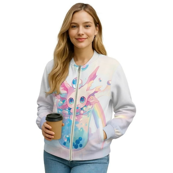 DISNIMO Axolotl Printed Sweatshirts for Women Long Sleeve Jackets Zip ...