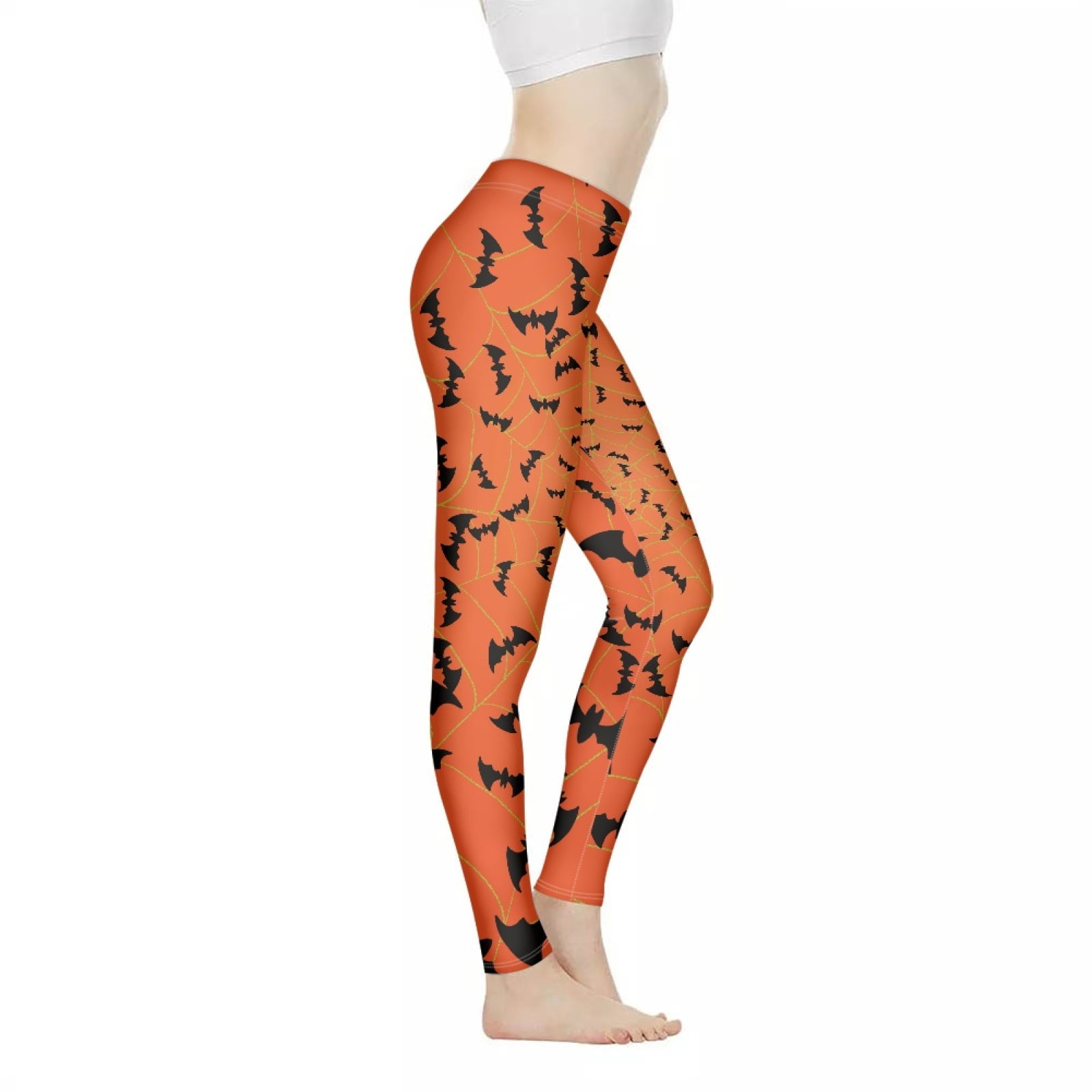 DISNIMO Bat Spider Web Printed Workout Yoga Pants for Women, Soft Yoga ...