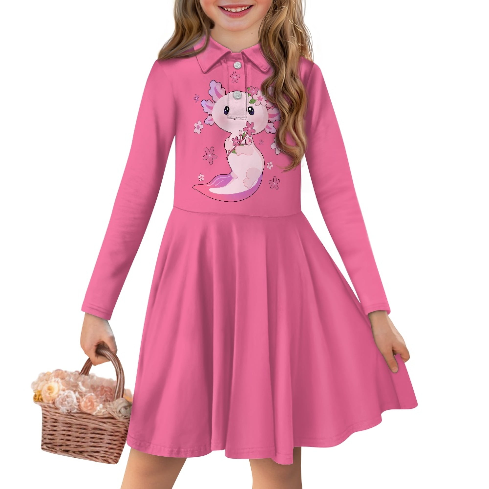 DISNIMO Cherry Blossom Axolotl Dress for Girls Age 13-14 Year Old Girl Dresses Long Sleeve ...