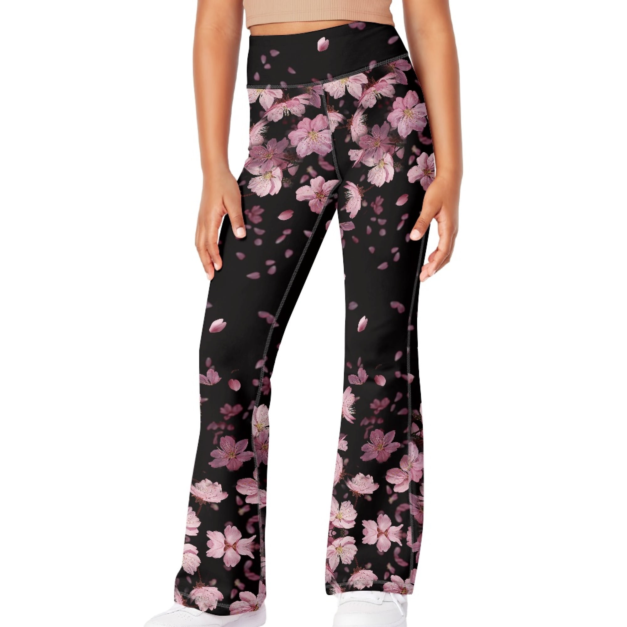 DISNIMO Cherry Blossom Girls Flare Leggings 13-14 for Kids Bootcut Yoga ...
