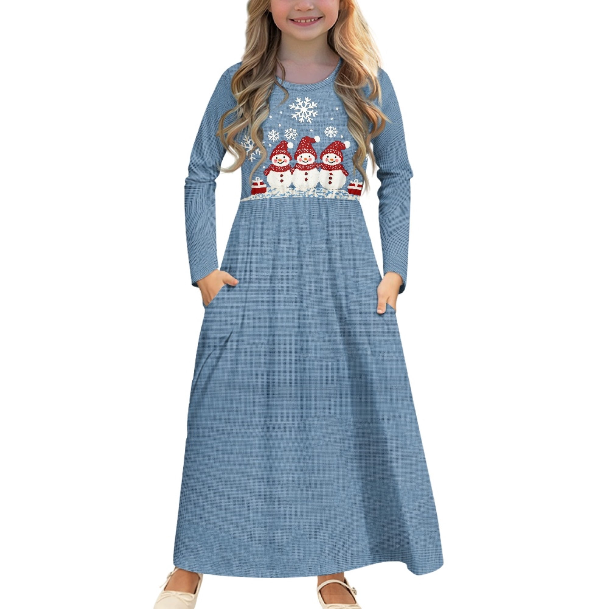 DISNIMO Christmas Snowman Dress for Kids Girls 11-12 Dresses Long ...