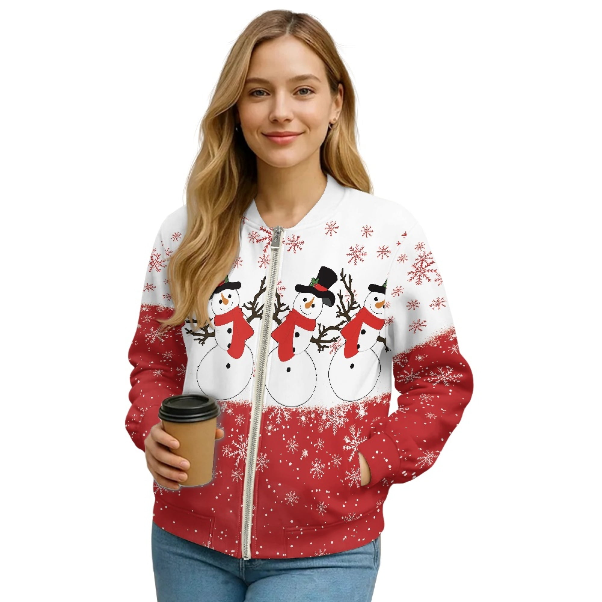 DISNIMO Christmas Sweatshirts for Women Snowman Snowflake Printed ...