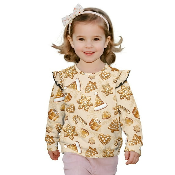 DISNIMO Christmas Tree Printed Sweatshirt for Girls Long Sleeve T ...