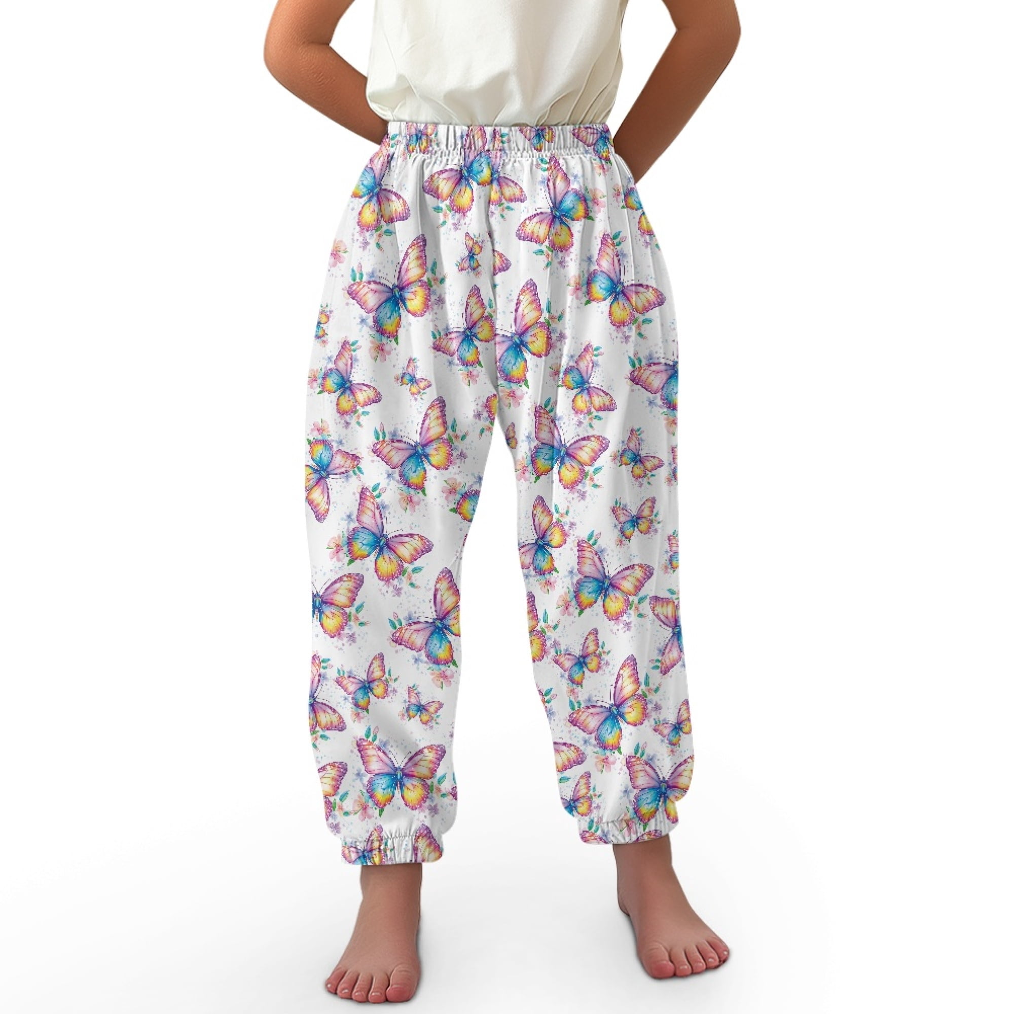 DISNIMO Colorful Butterfly Bloomer Harem Pants for Girls Bloomers Long ...