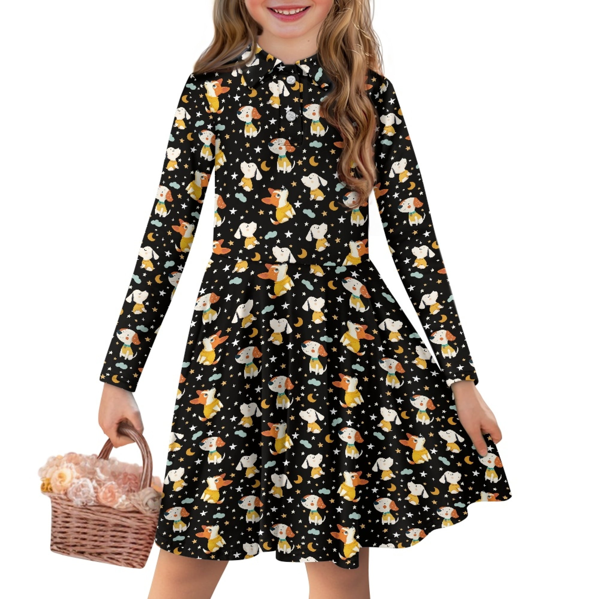 DISNIMO Corgi Dress for Girls Galaxy Dress Kids Star Dress Girls Moon ...