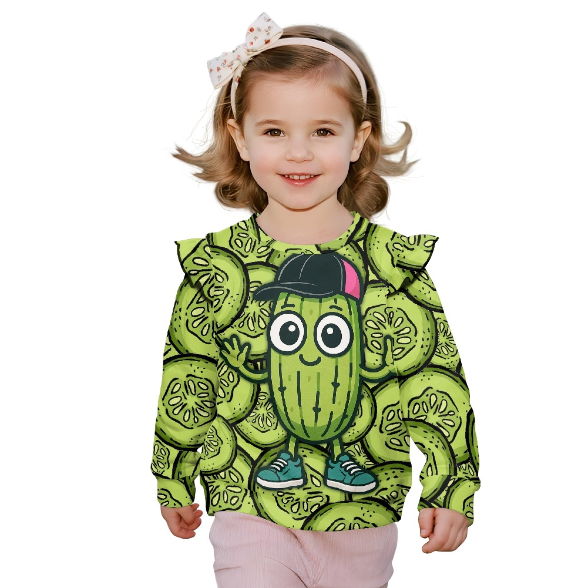 DISNIMO Cucumber Printed Sweatshirt for Toddler Girl Crewneck Pullover ...