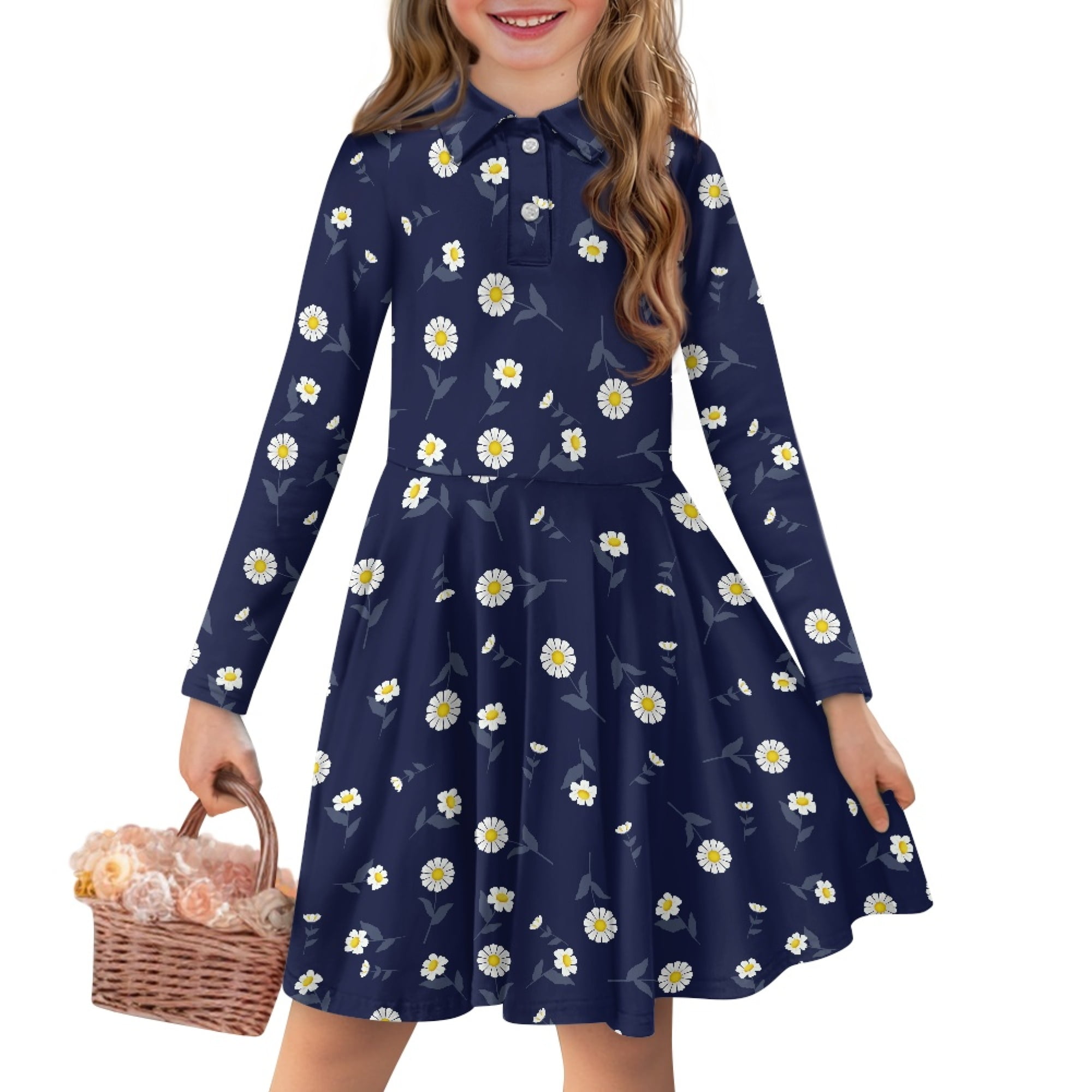 DISNIMO Daisy Dress for Girls Age 9-10 Year Old Girl Dresses Fall Long Sleeve School Dress for ...