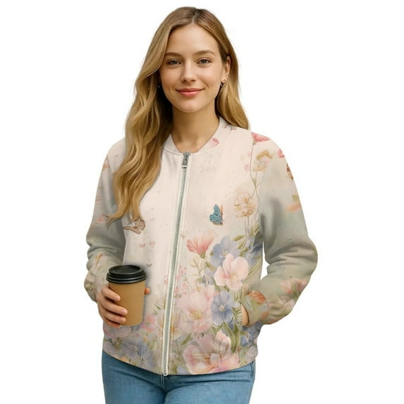 DISNIMO Flower Butterfly Printed Women Sweatshirts Fall Winter Jackets ...