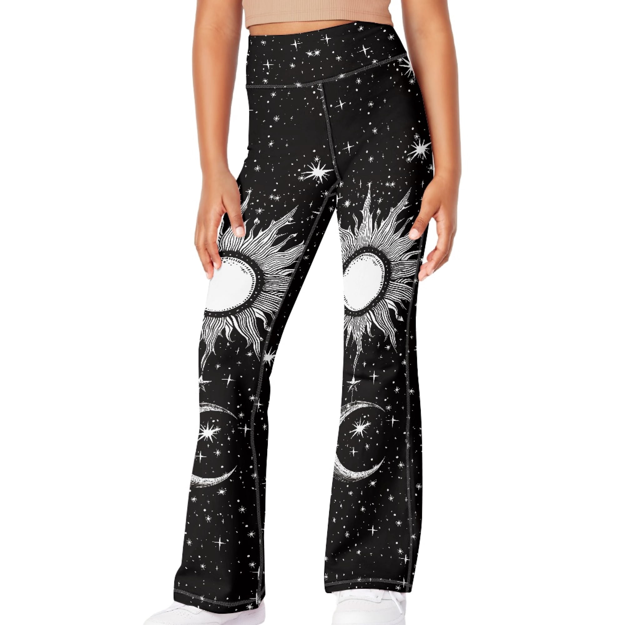 DISNIMO Galaxy Sun Moon Girls Flare Leggings Size 13-14 Kids Elastic ...