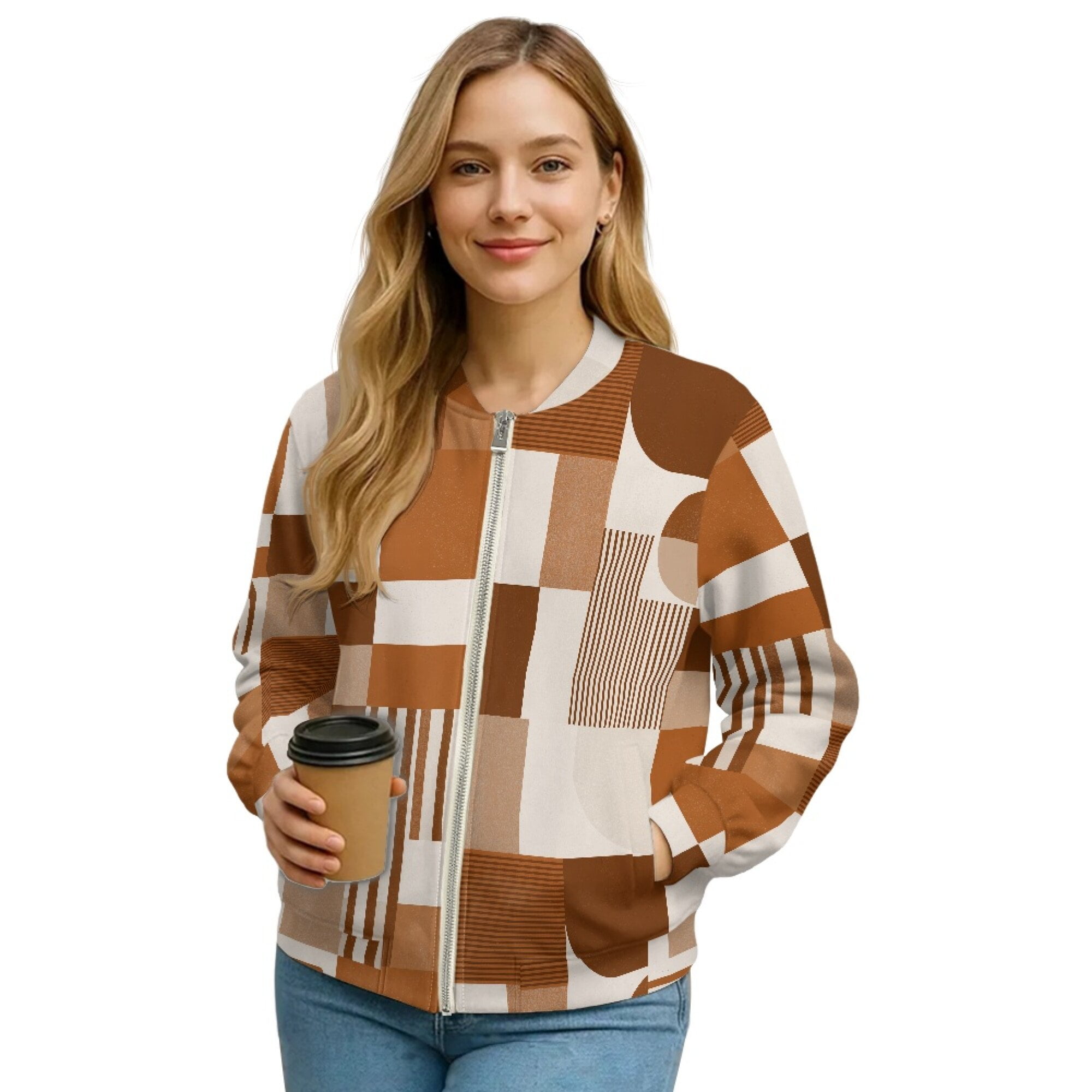 DISNIMO Geometric Figure Printed Sweatshirts for Women Trendy Jackets ...