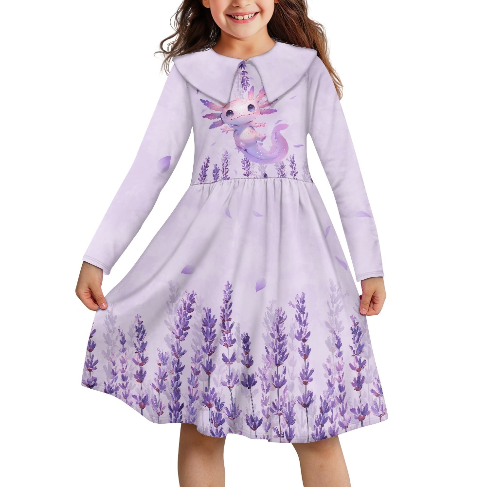 DISNIMO Kids Axolotl Dress for Girls Purple Dress for Kids Dress Girls 3-4 Dresses for Girls ...