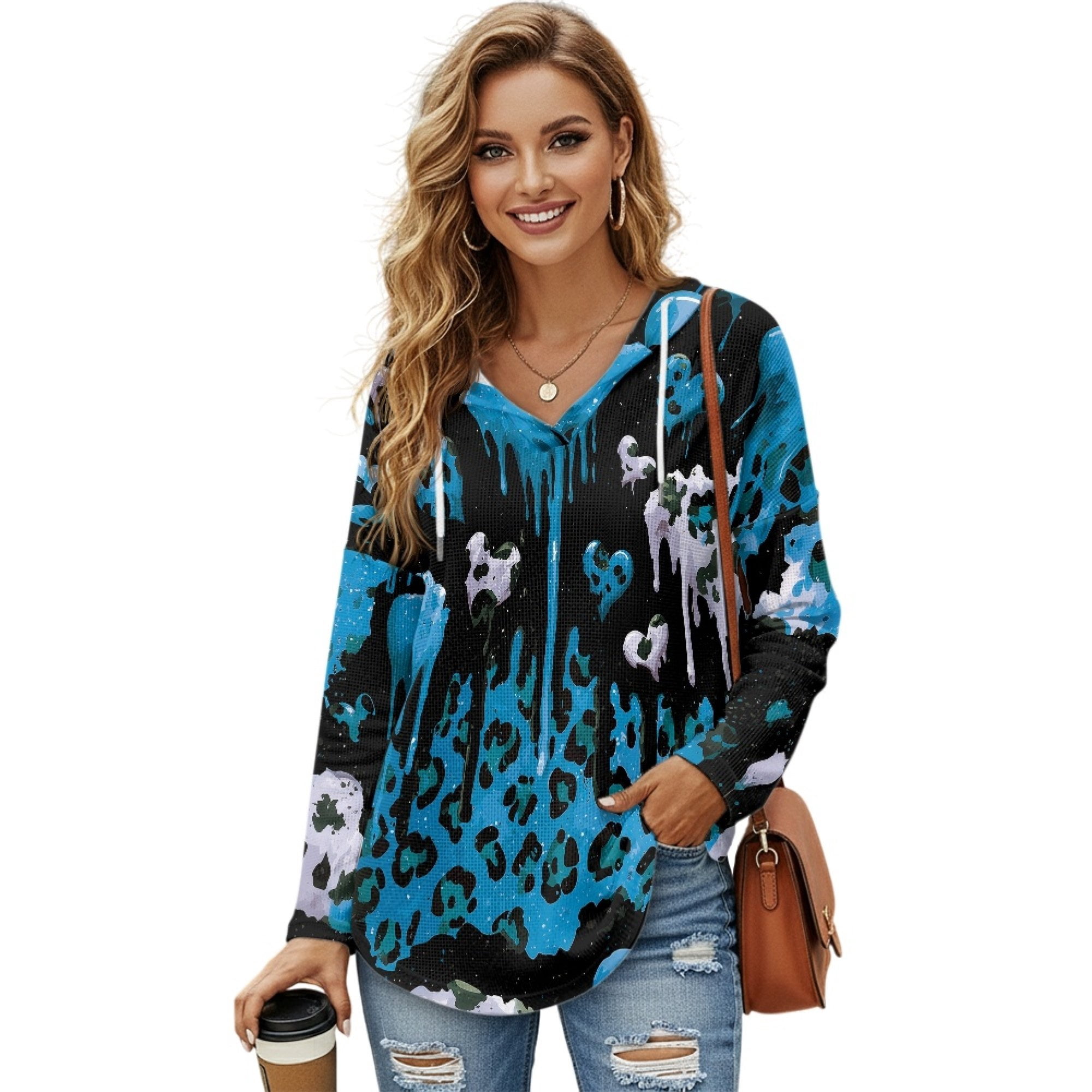 DISNIMO Leopard Print Shirts for Women Dressy Casual Hoodies Long ...
