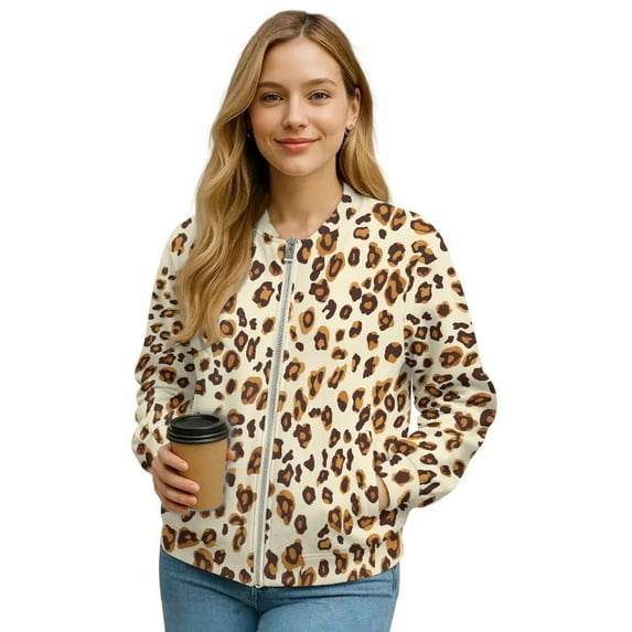 DISNIMO Leopard Print Sweatshirts for Women Trendy Jackets Long Sleeve ...