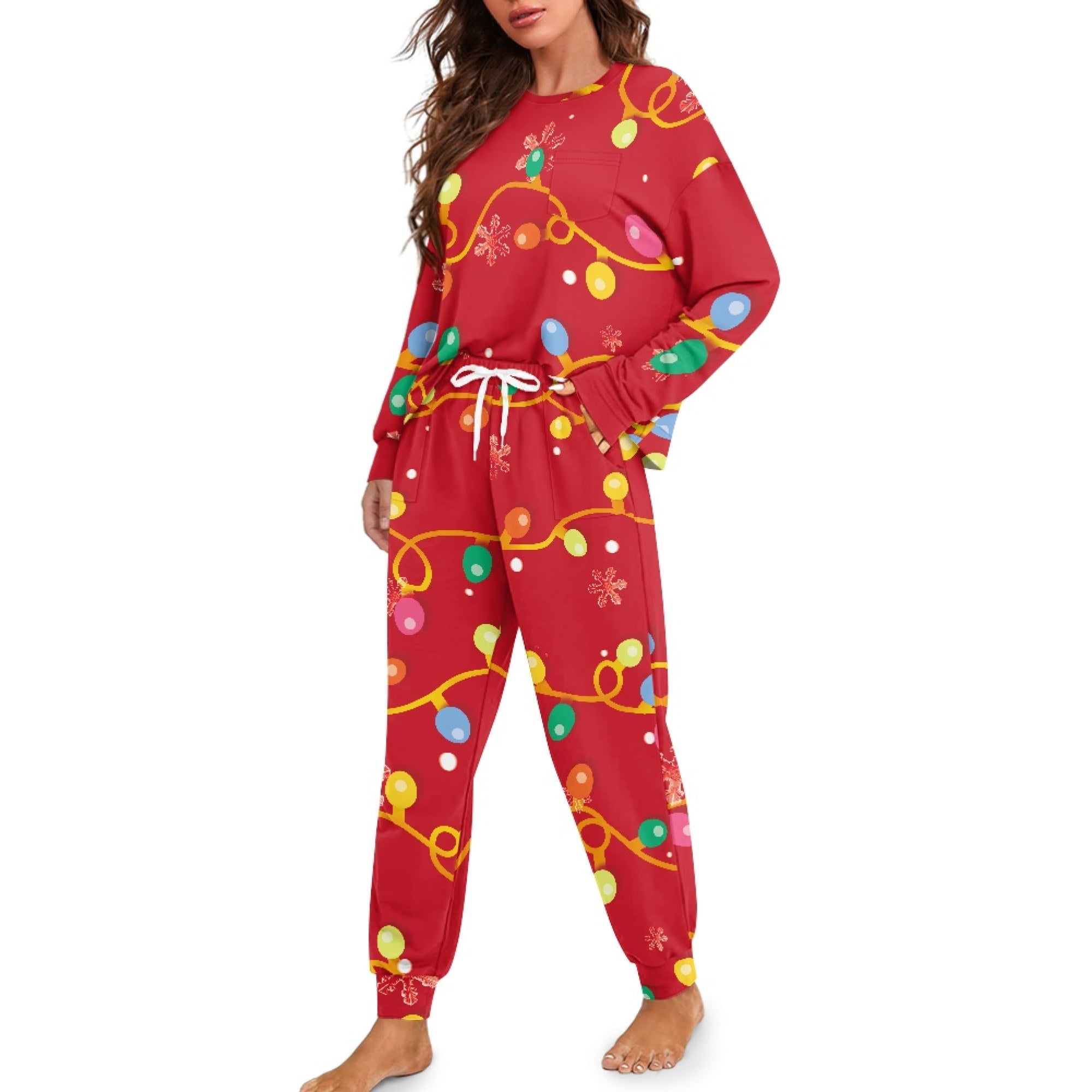 DISNIMO Light Bulb Printed Pajama for Women 2 Piece Pjs Sets Long ...