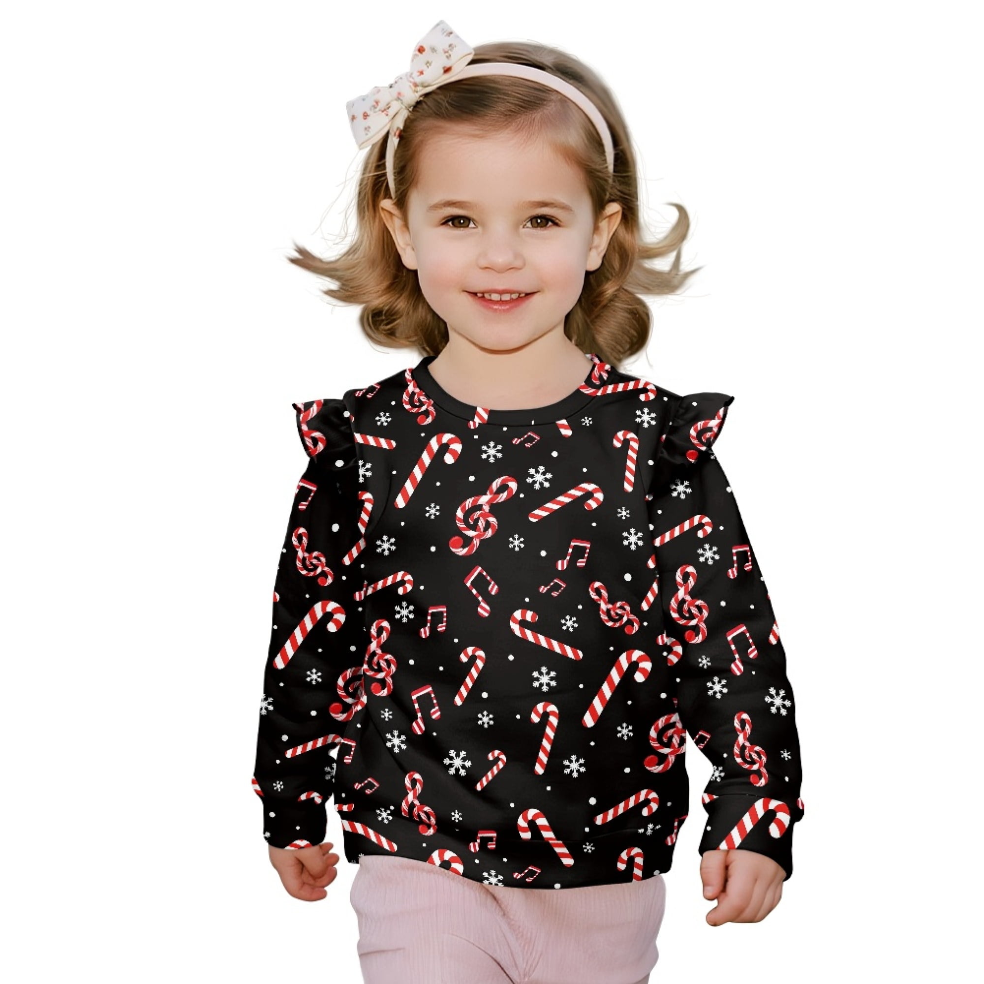 DISNIMO Musical Note Printed Sweatshirt for Toddler Girl Long Sleeve T ...