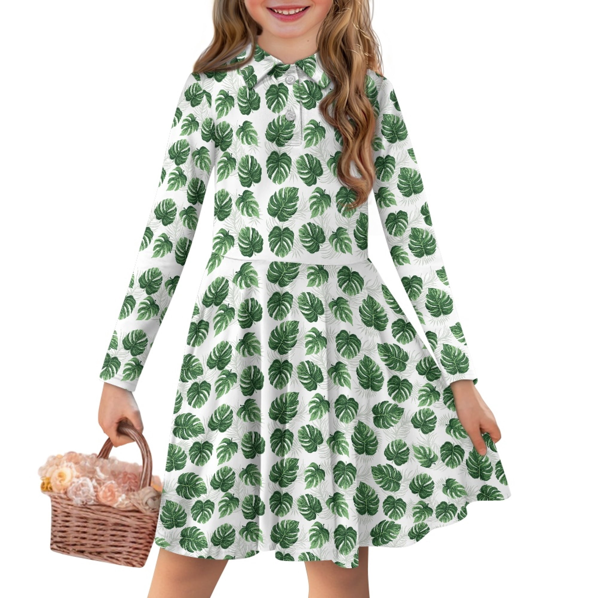 DISNIMO Palm Tree Dress for Girls Age 3-4 Year Old Girl Dresses Long ...