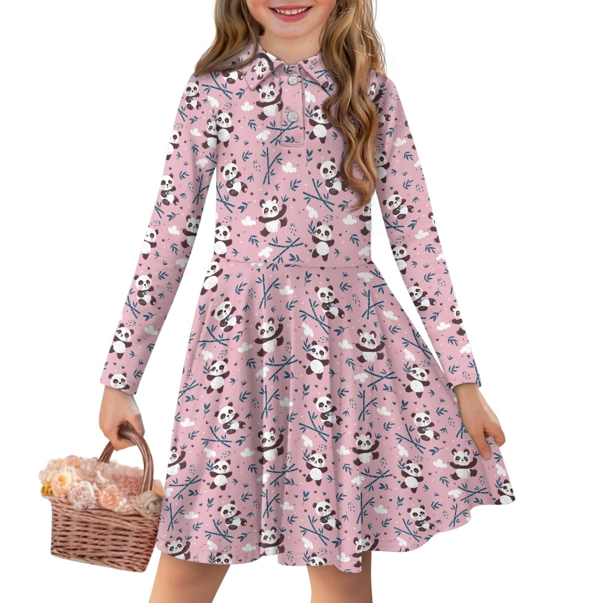 DISNIMO Panda Dress for Kids Heart Dresses for Girls 7-8 Country Girl ...
