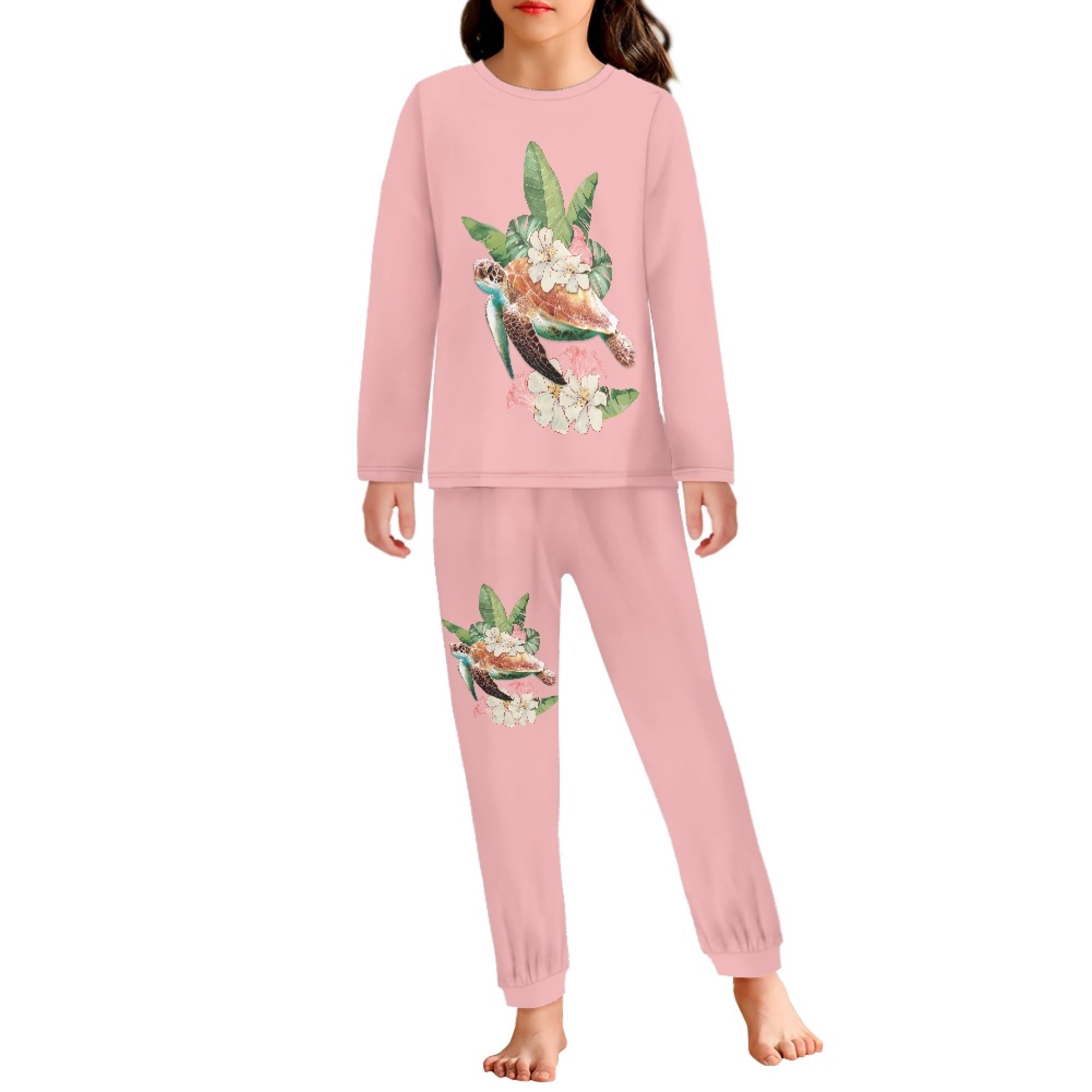 DISNIMO Pink Sea Turtle Flower Girl Pj Set Size 11-12 for Kids Pajamas ...
