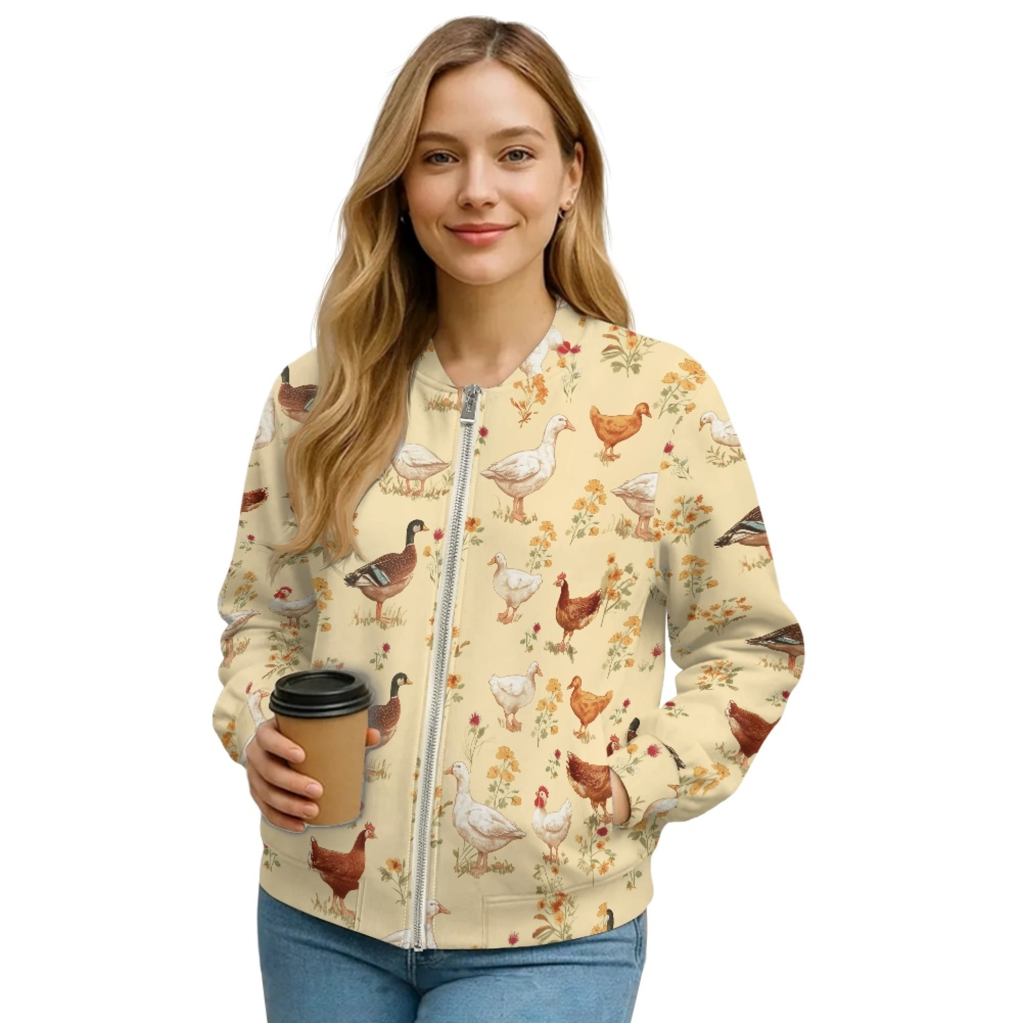 DISNIMO Rooster Duck Printed Sweatshirts for Women Trendy Jackets Long ...
