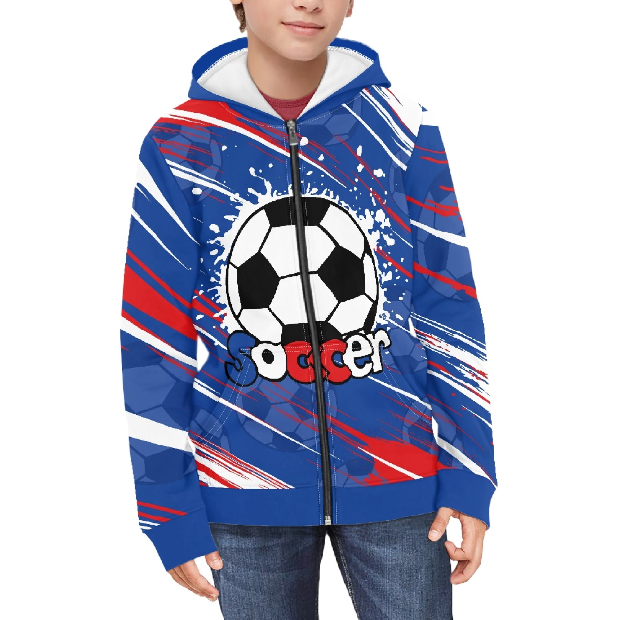 DISNIMO Soccer Hoodie Girls Zippered Hoodies Kids Music Note Hoodie ...