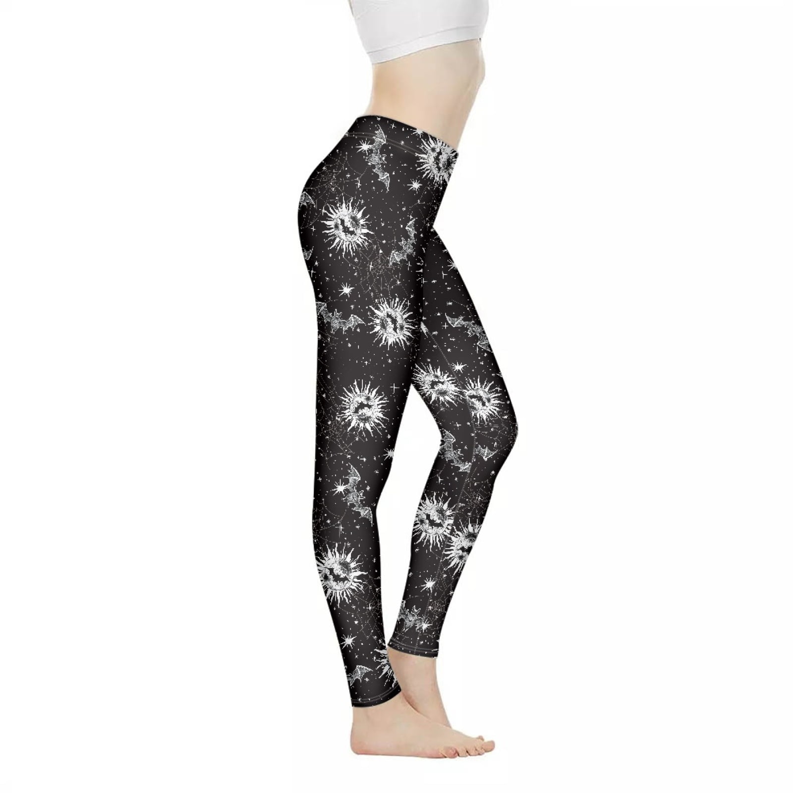 DISNIMO Sun Bat Yoga Pants Leggings for Women Print, High Waisted Yoga ...