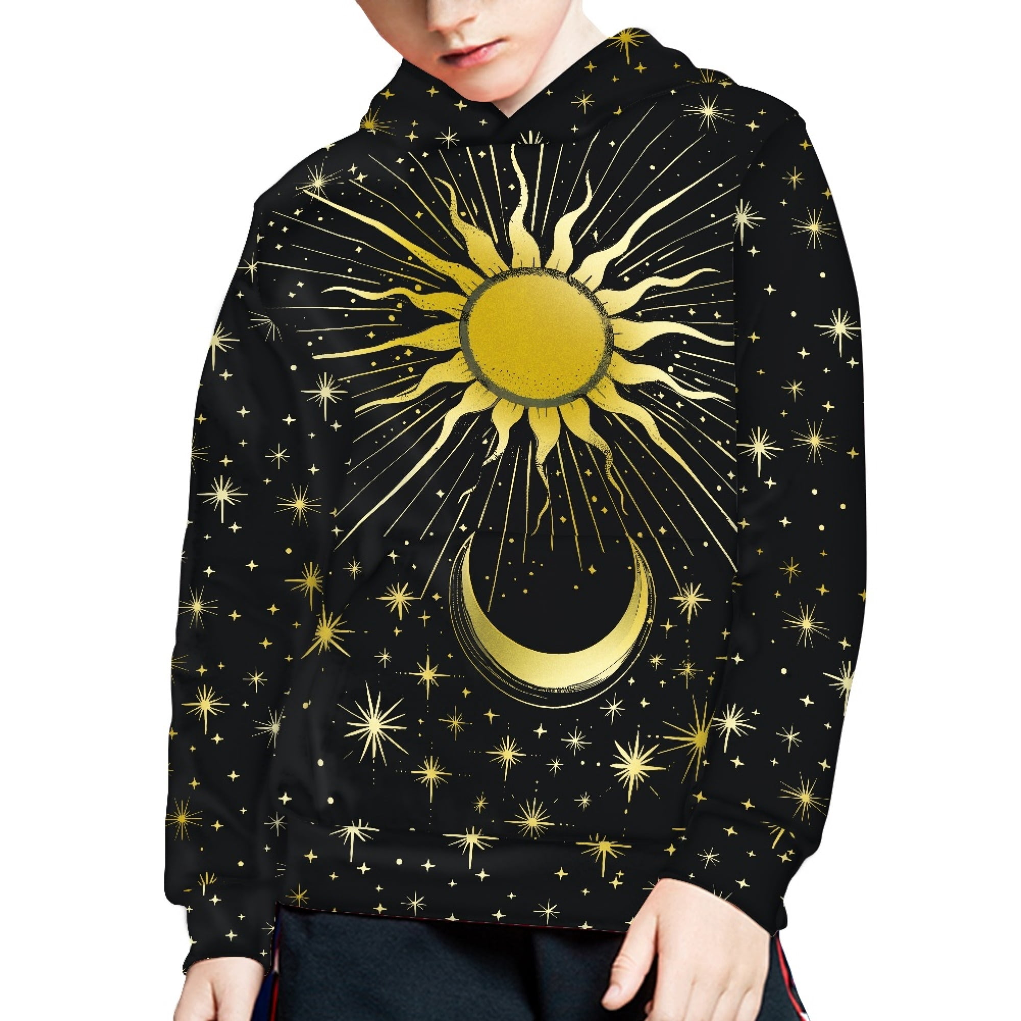 DISNIMO Sun Moon Hoodie for Boys Galaxy Hoodies Pullover for Boys 14-16 ...