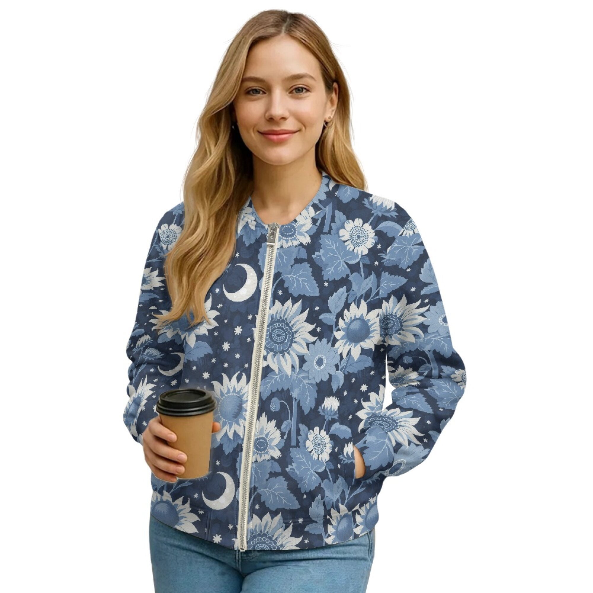 DISNIMO Sunflower Moon Printed Sweatshirts for Women Long Sleeve ...