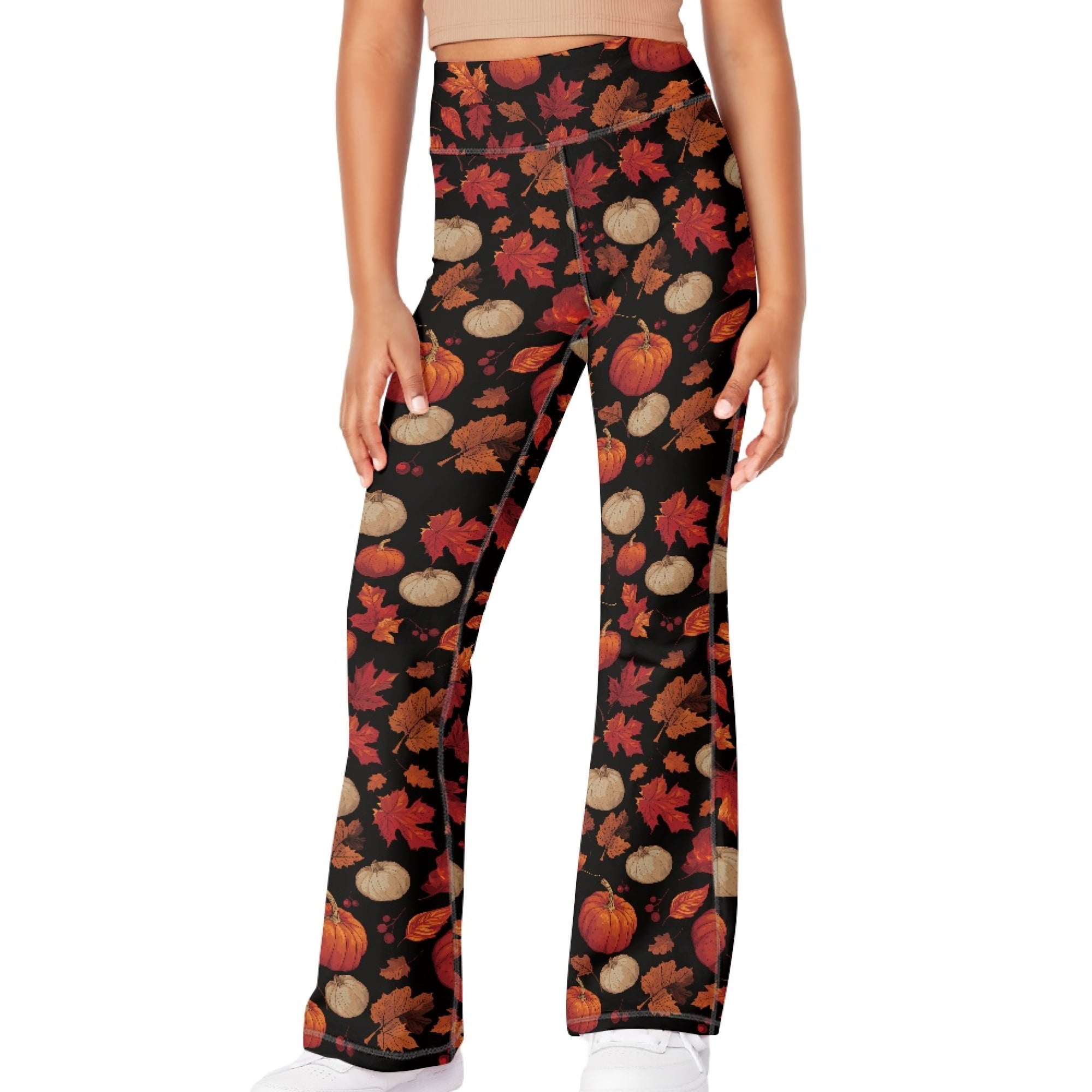 DISNIMO Thanksgiving Pumpkin Flare Leggings Size 13t Crossover High ...