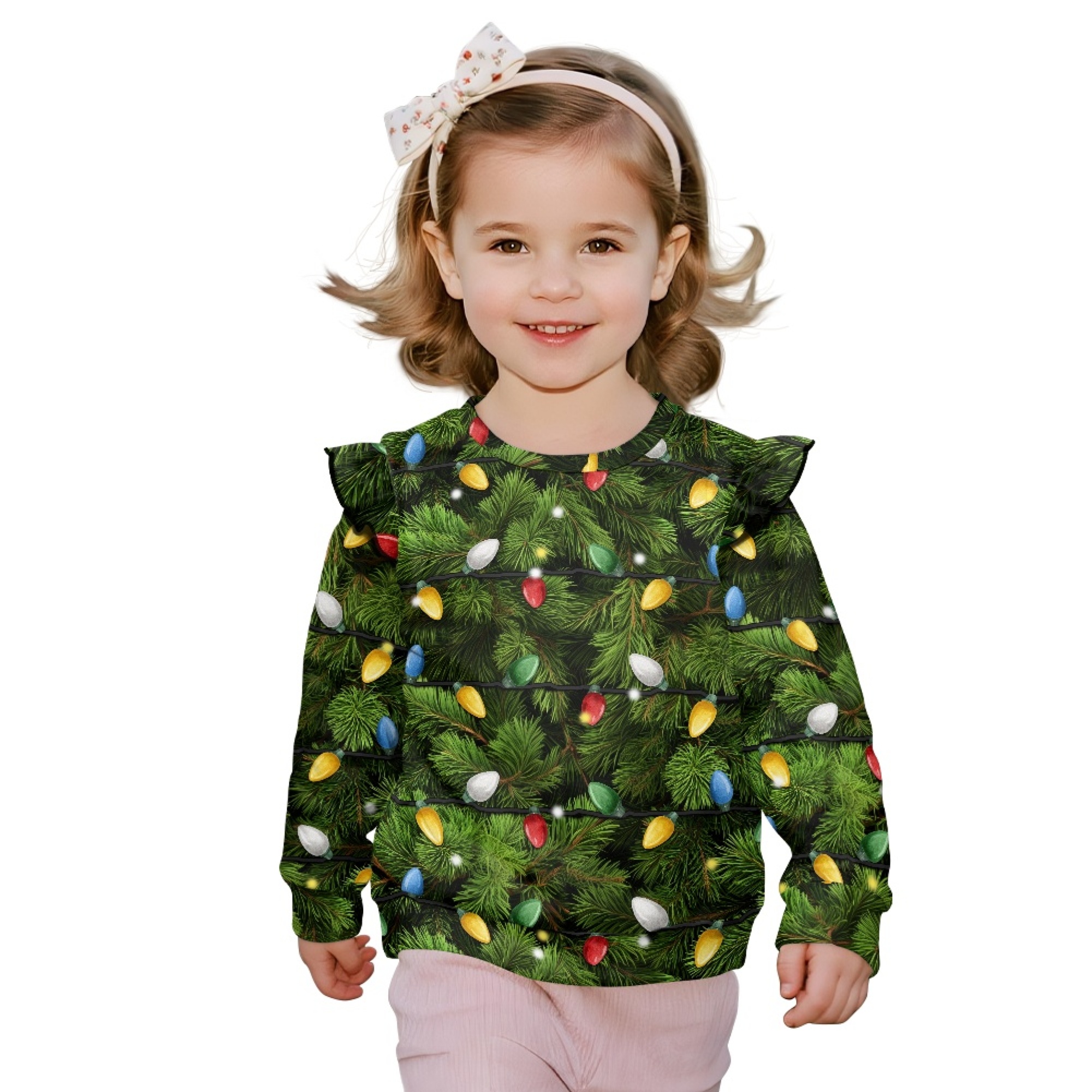 DISNIMO Toddler Christmas Sweatshirt Girls Light Printed Pullover Tops ...