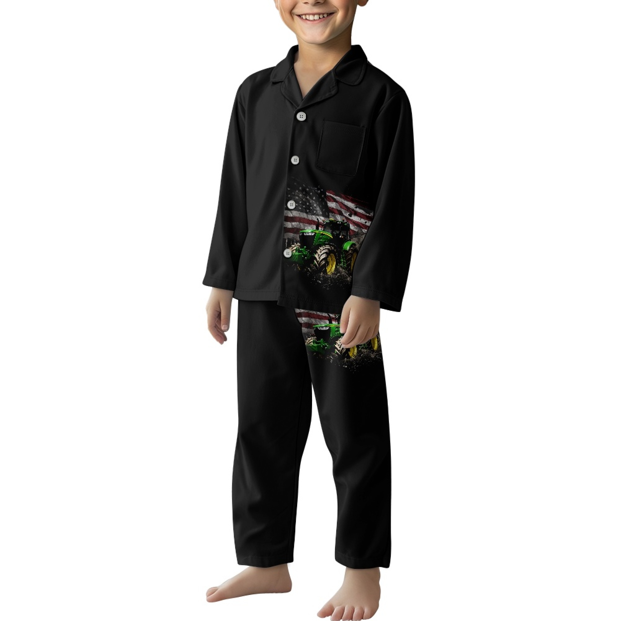 DISNIMO Tractor American Flag Pjs for Boys 11-12 Pajamas Long Sleeve ...
