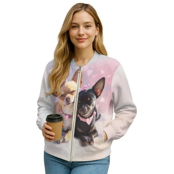 DISNIMO Valentine's Day Sweatshirts Chihuahua Dog Printed Outerwear ...