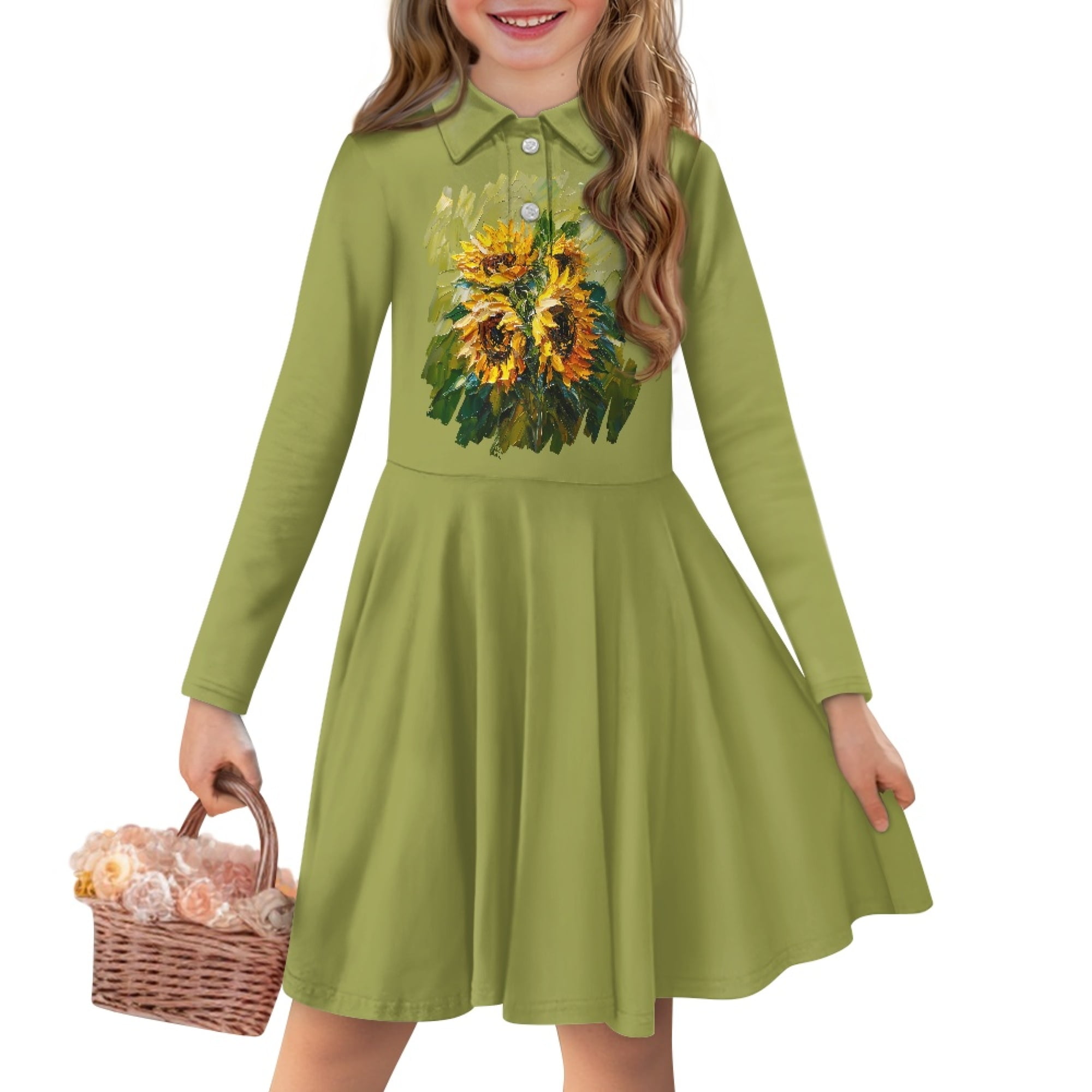 DISNIMO Vintage Sunflower Dress for Girls 11-12 Years Old Back To ...