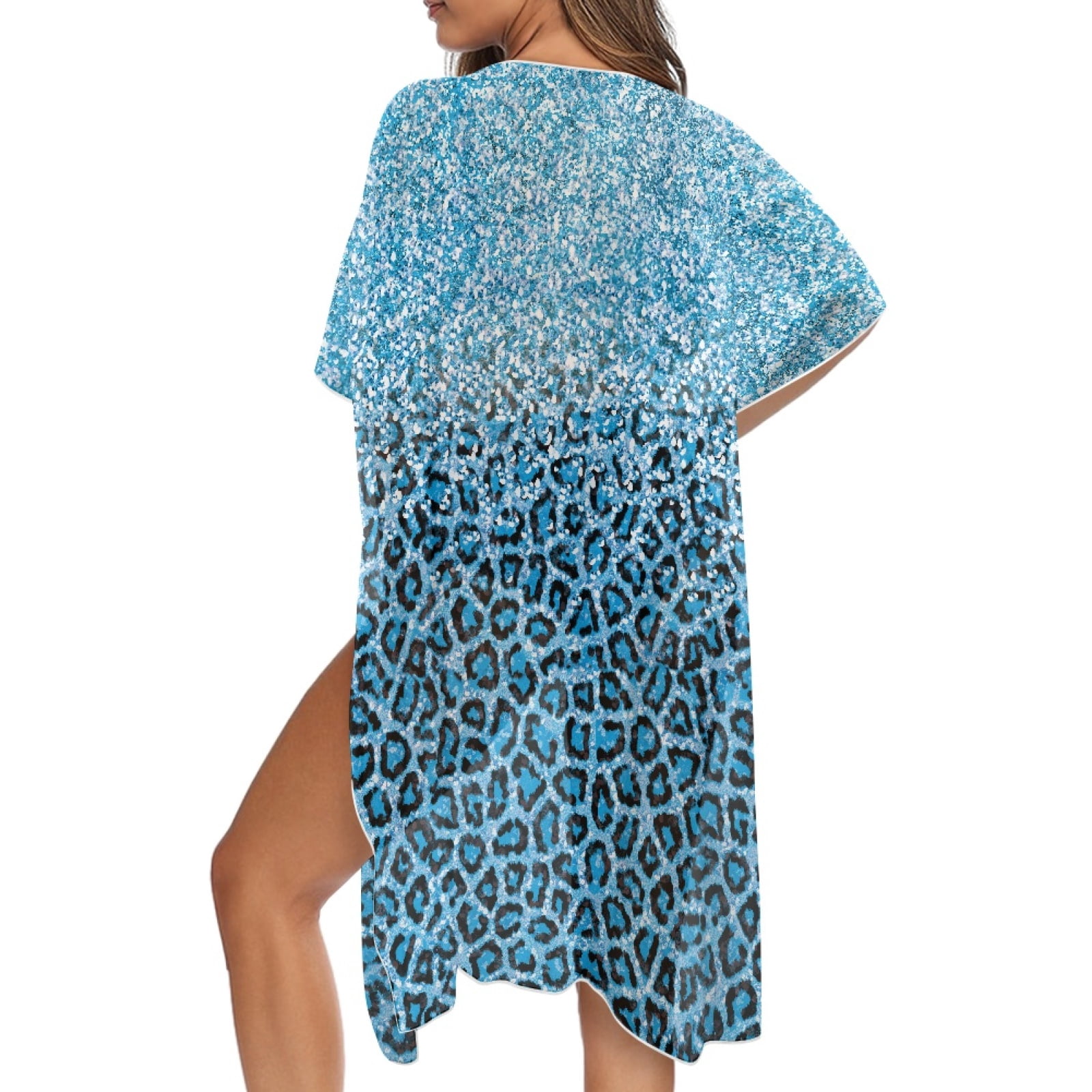 DISNIMO Women's Leopard Print Swimsuit Cover Up Kimono Cardigan Loose ...