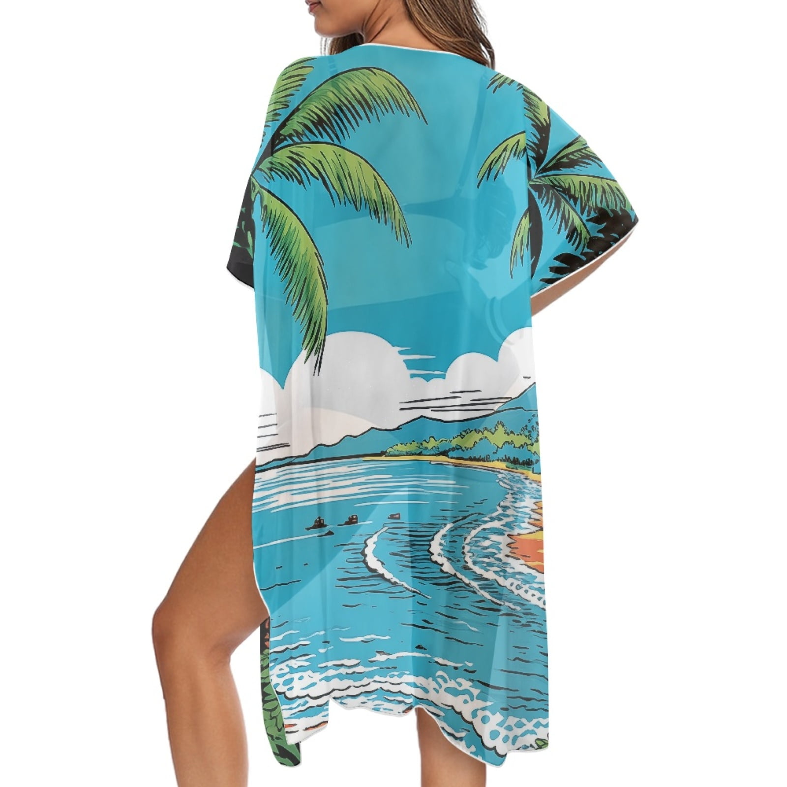 DISNIMO Women's Swimsuit Coverups with Hawaii Palm Tree Print Summer ...