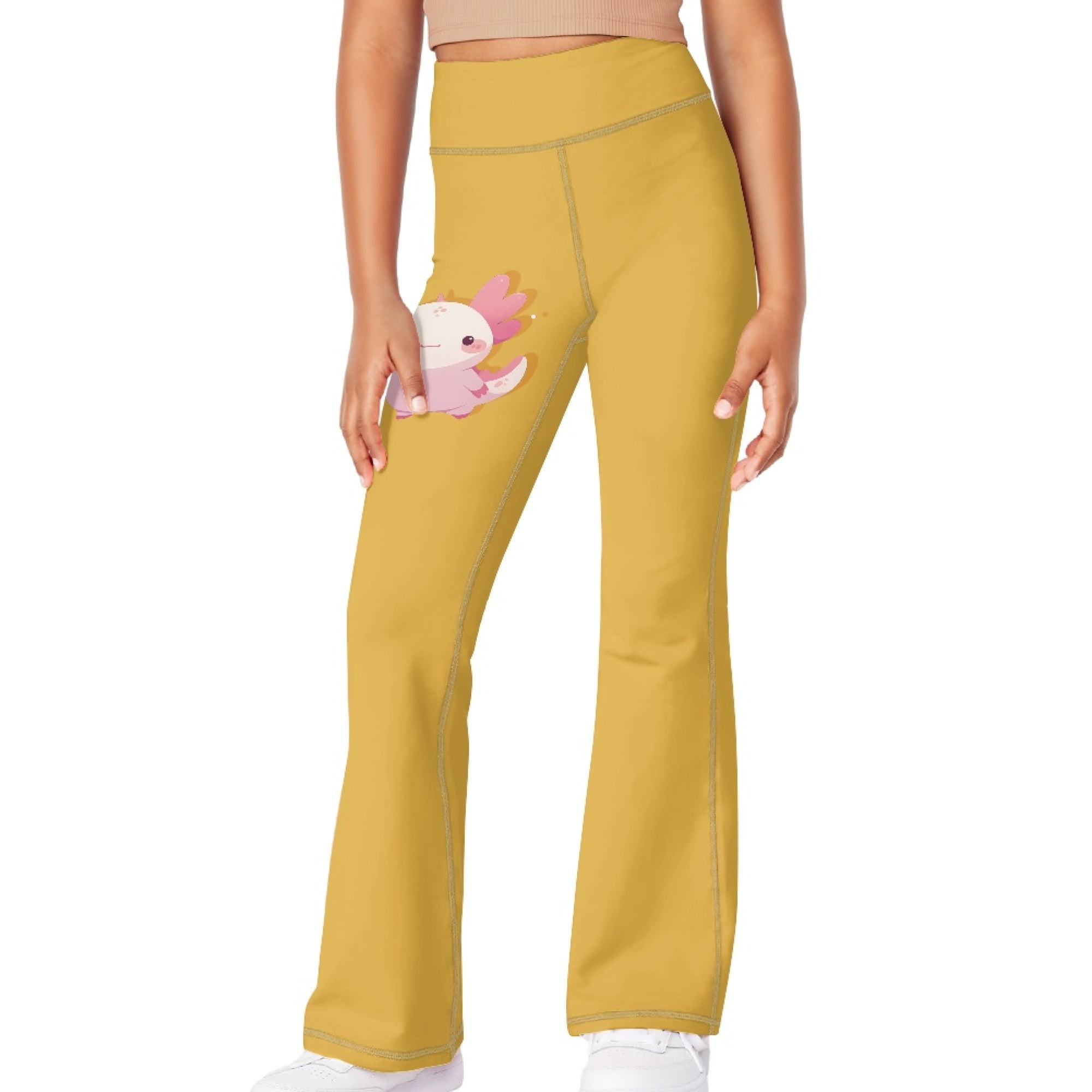 DISNIMO Yellow Axolotl Kids Yoga Pants for Girls 11-12 Flare Workout ...