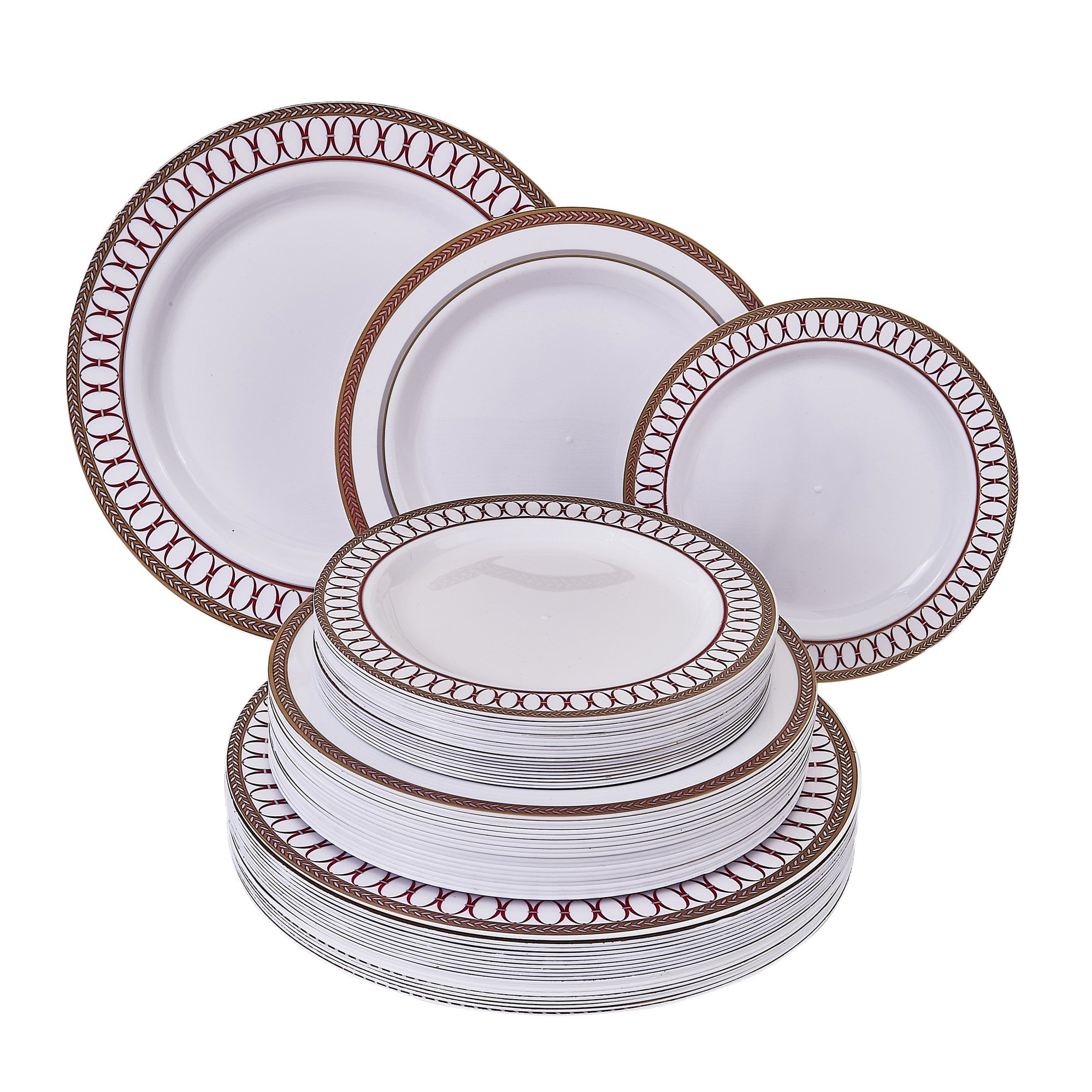 DISPOSABLE DINNERWARE SET | Heavy Duty Plastic Dishes | Elegant Fine ...
