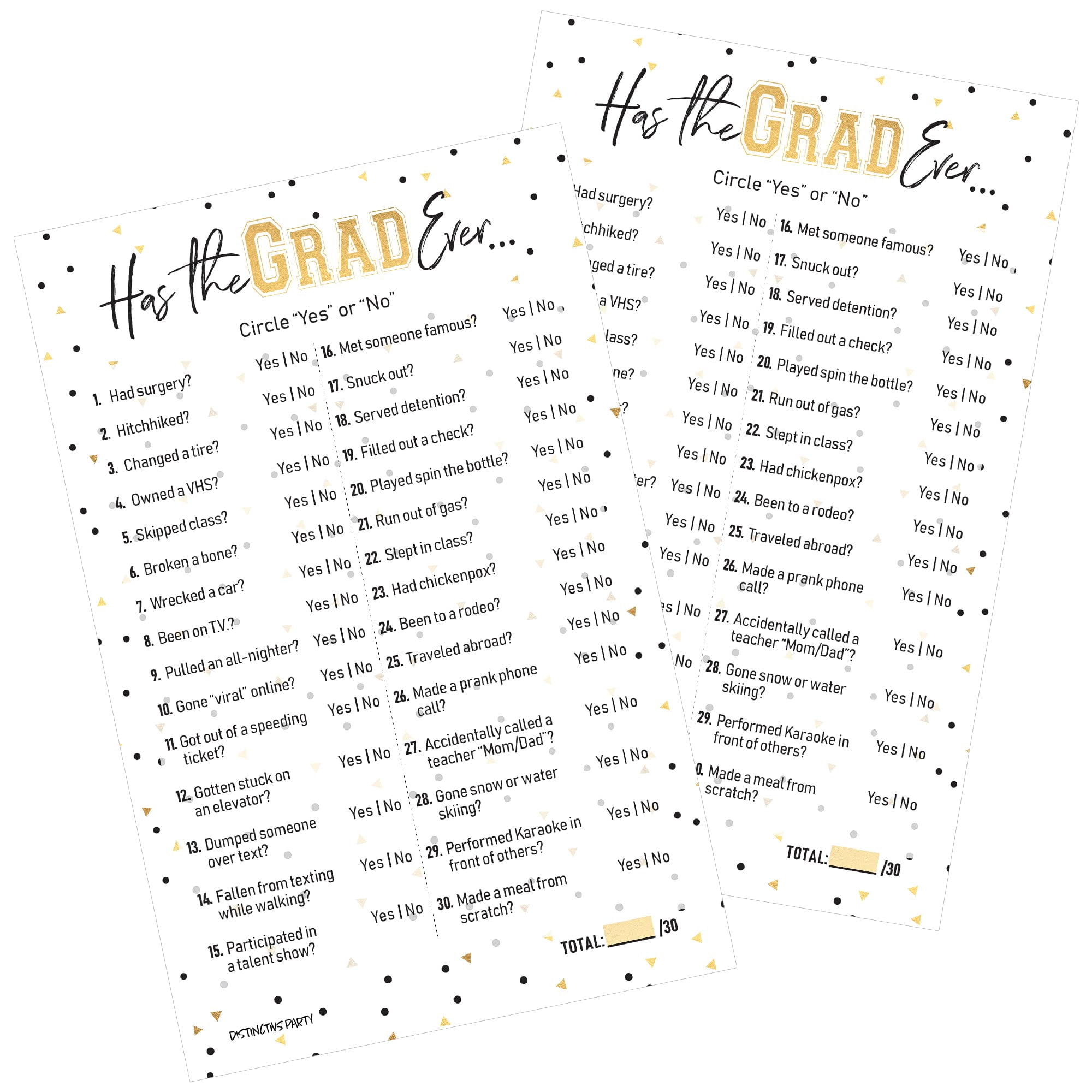 DISTINCTIVS Has The Grad Ever Graduation Party Game - 25 Cards, Class ...