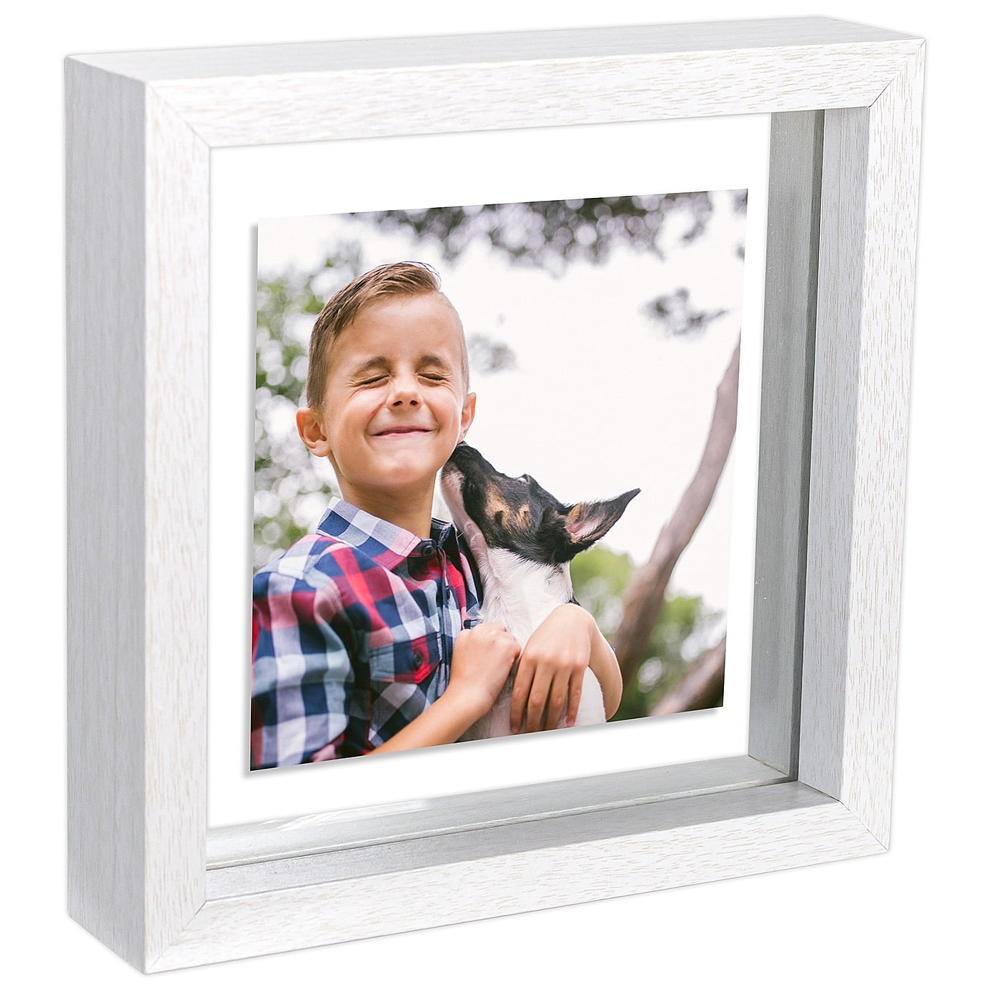 DISTRESSED-WHITE 4x4 6x6 float frame - 4x4 - Walmart.com