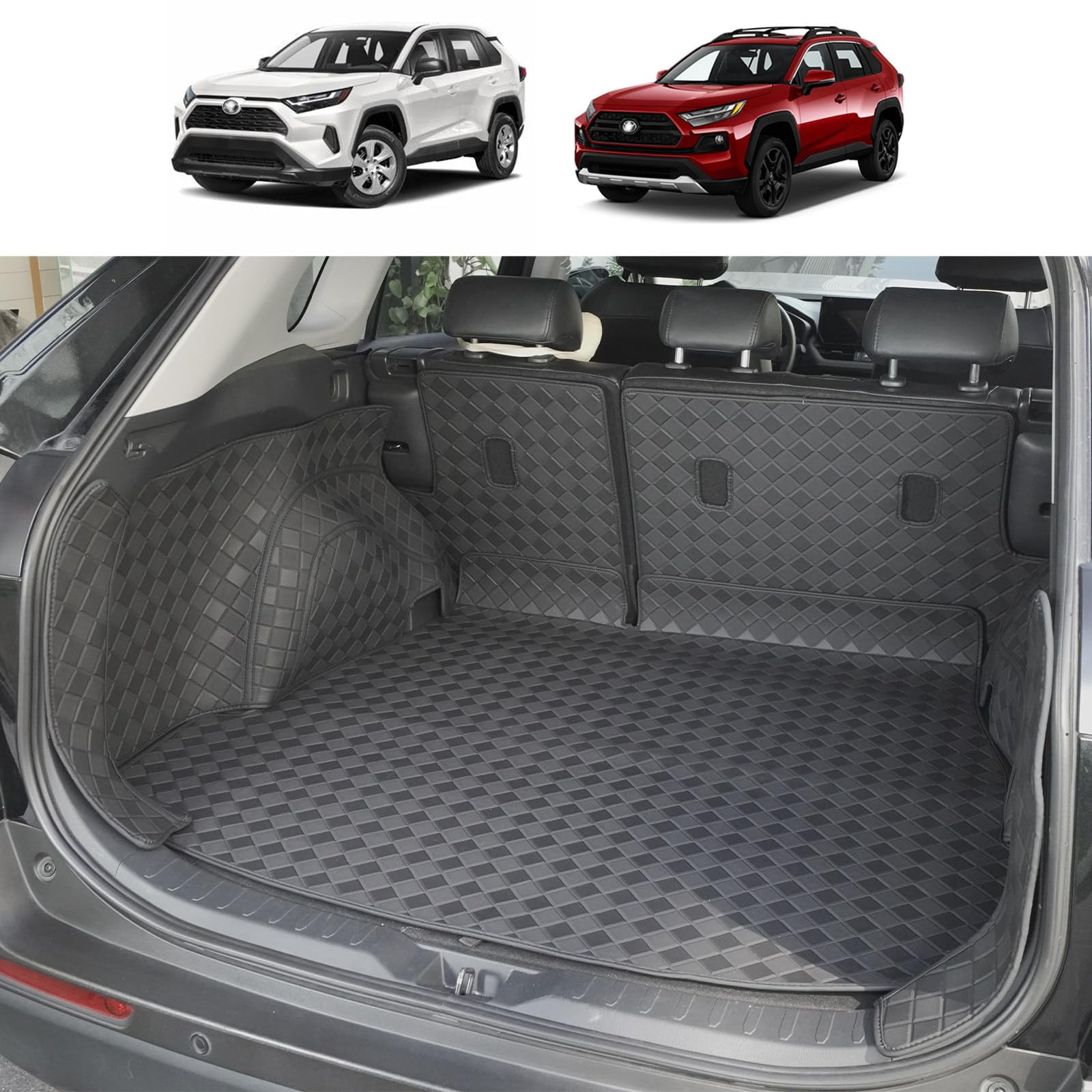 DISUTOGO Cargo Mat with Backrest Mat 2-in-1 for Toyota RAV4 2019-2024 ...