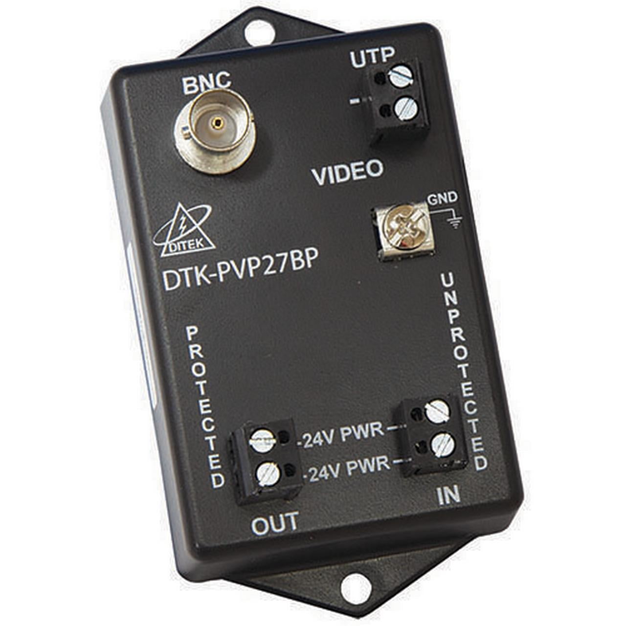 DITEK DTK-PVP27BP Fixed Camera Surge Protector for Coax, 5 Amp, 12/24V ...