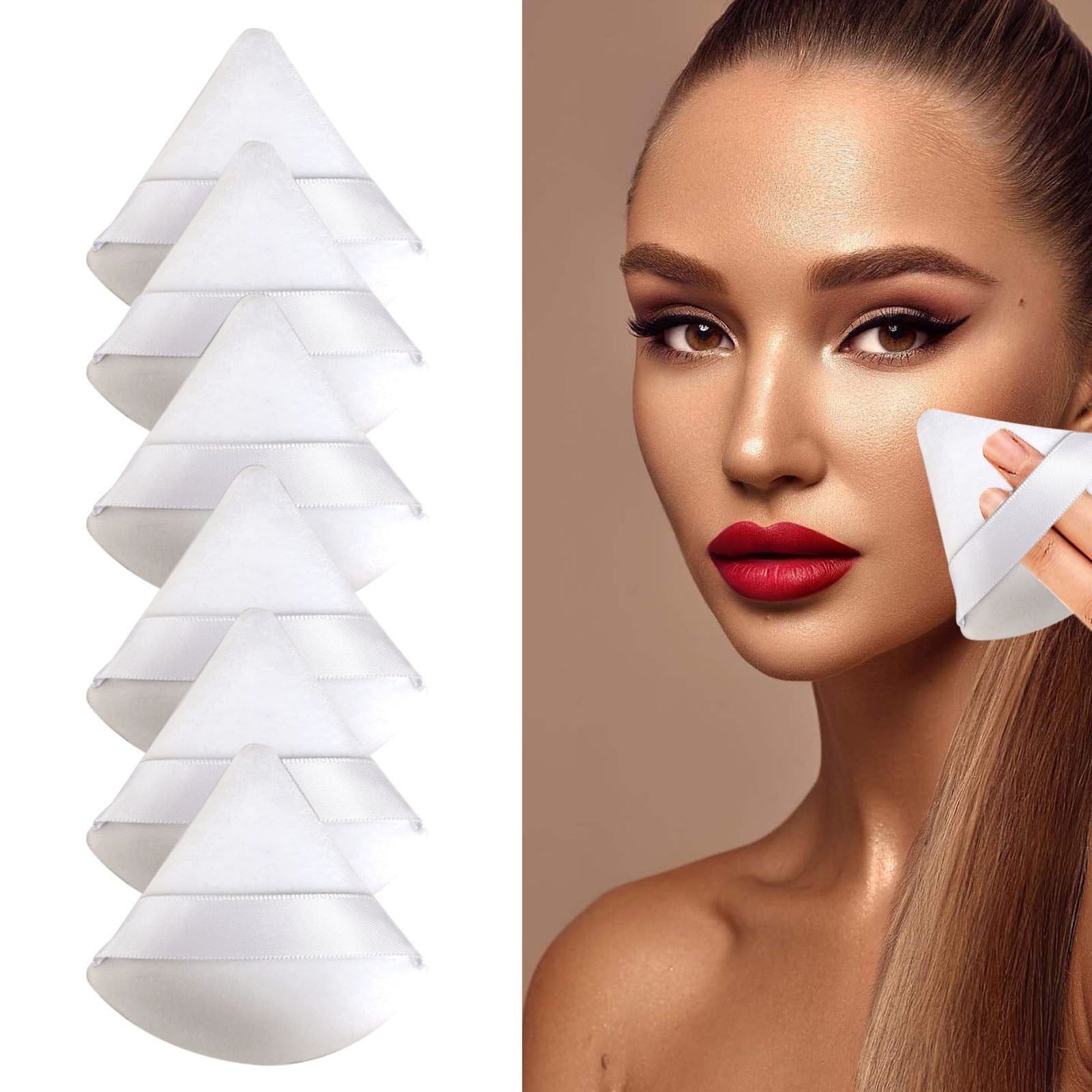 DIURYCE 2024 Beauty＆Skincare 6pc Triangle Powder Puff Soft Powder Puffs ...