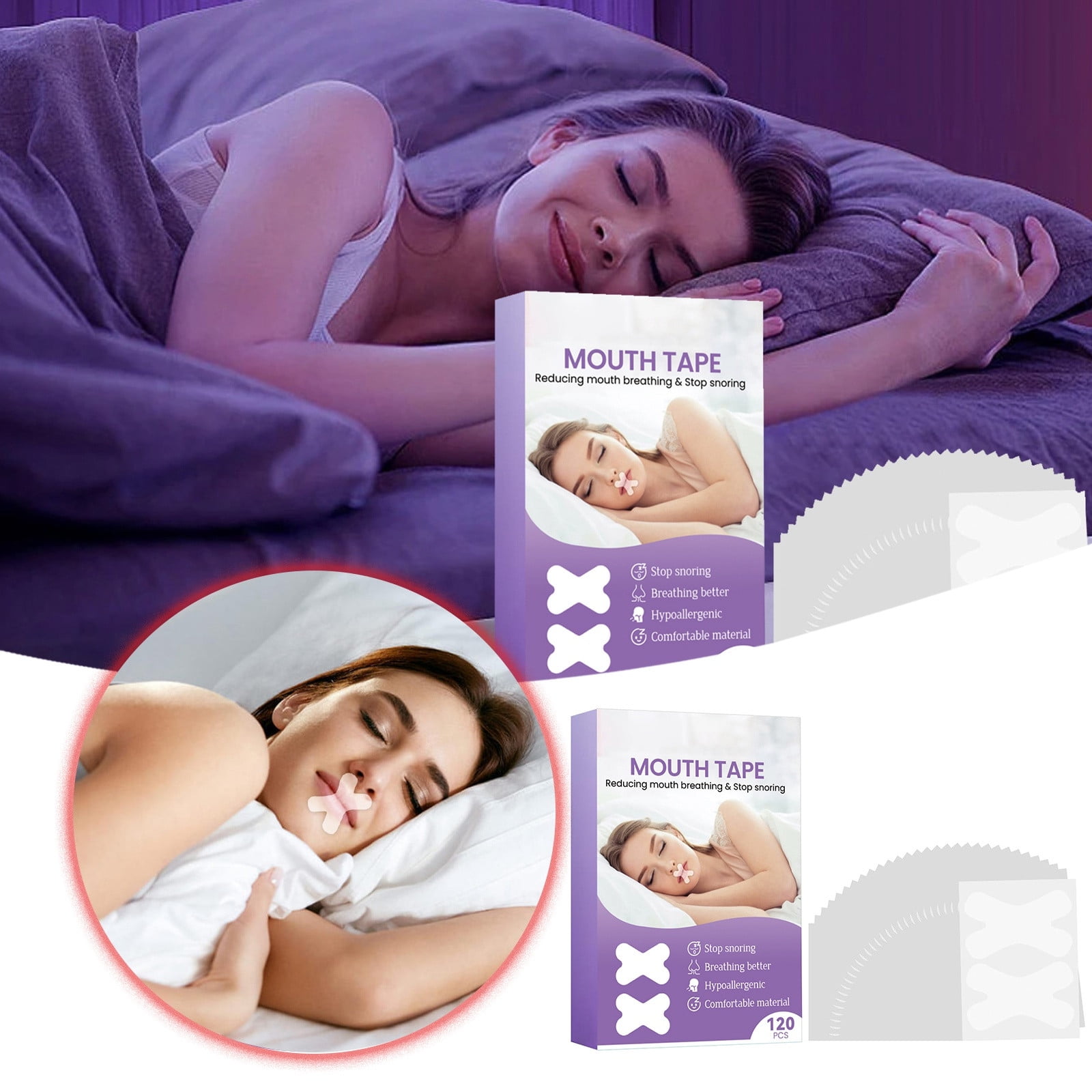 DIURYCE Skincare＆Beauty Snore Prevention Tape Stop Snoring With Ease ...